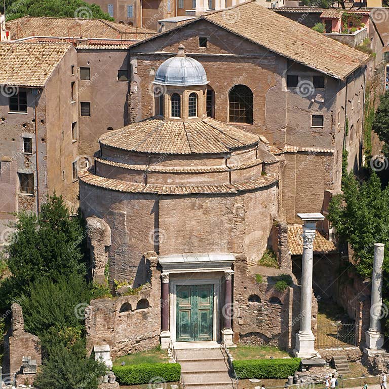 The Temple of Romulus, Rome Italy Stock Image - Image of tourist ...