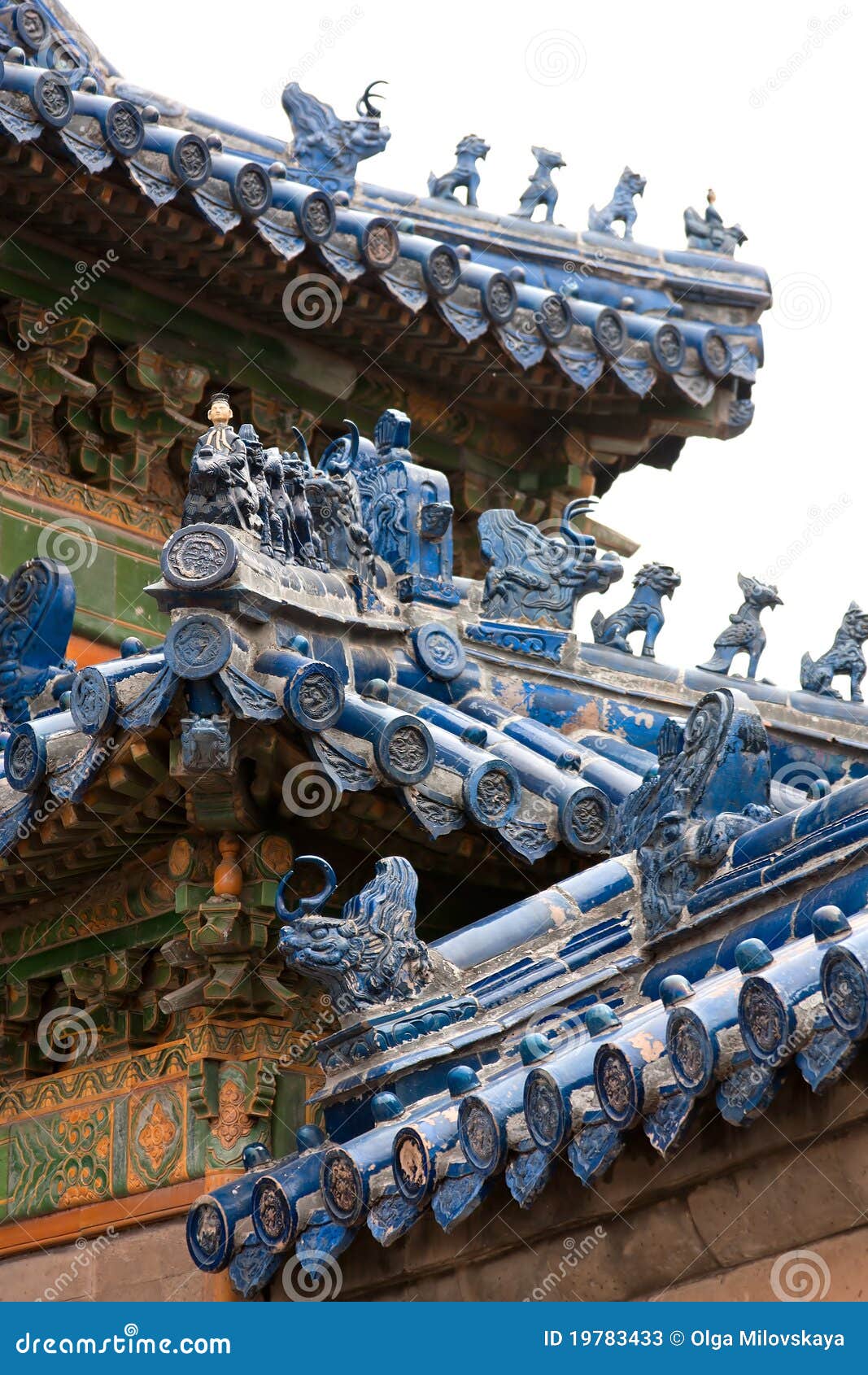 Temple roof decoration stock image. Image of mythology - 19783433