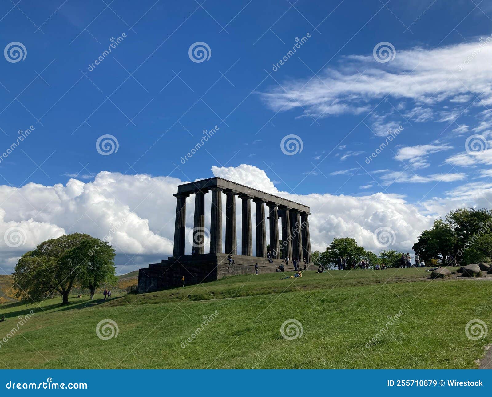 Temple Ruin with a Cloudy Blue Sky Background Stock Image - Image of ...