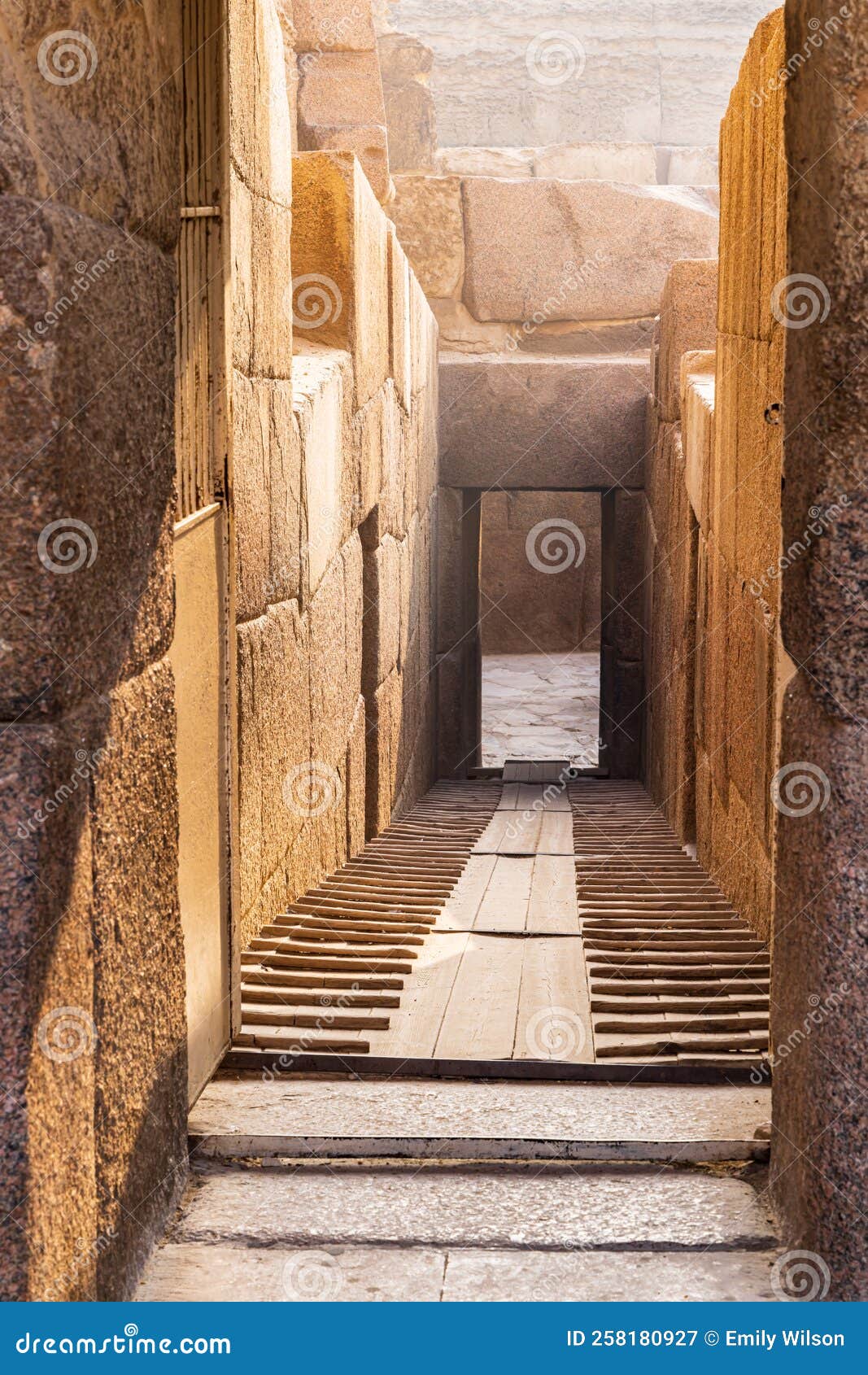 Temple Ruins at the Great Pyramid Complex in Giza Stock Image - Image ...