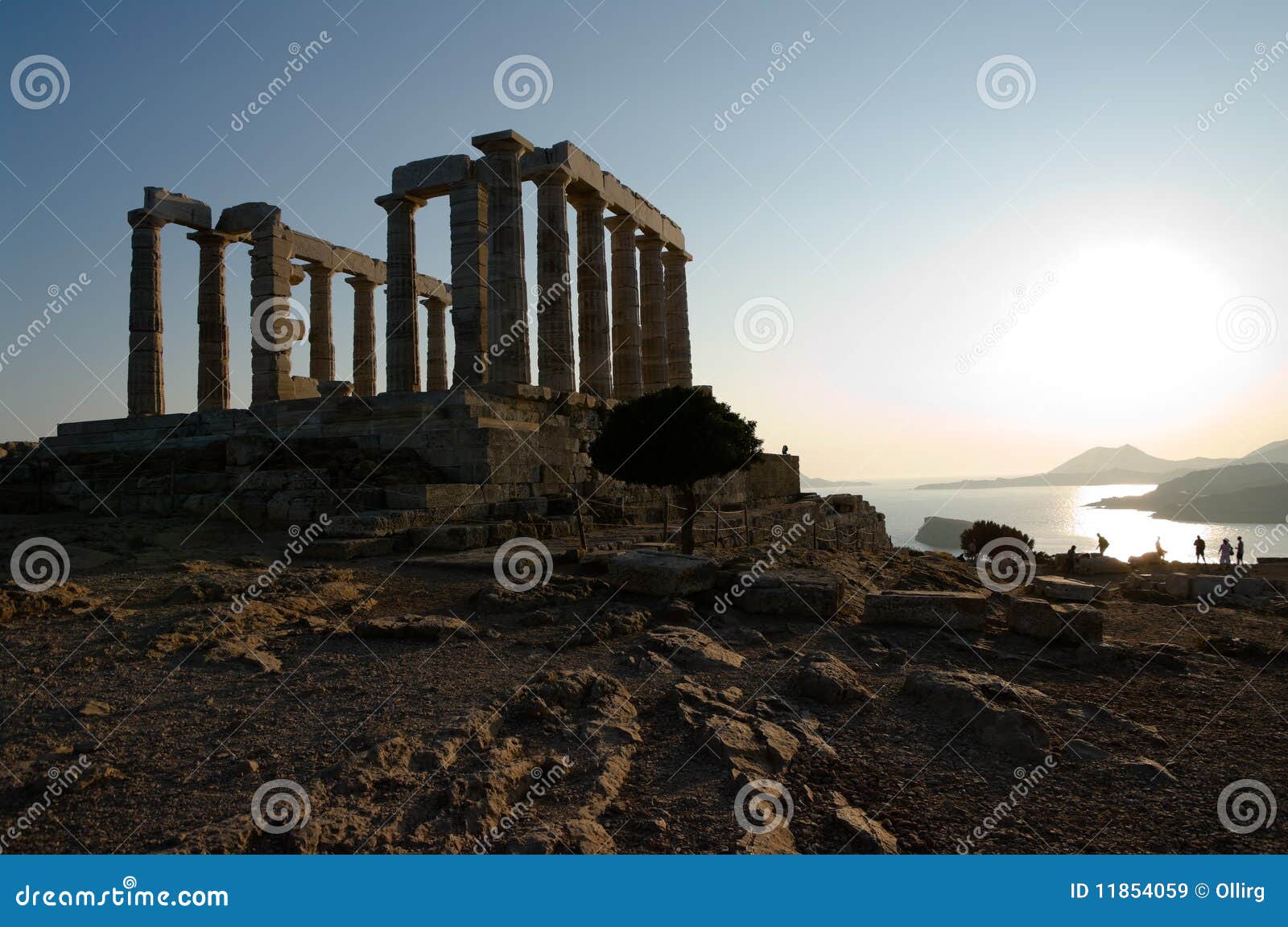 Temple on sea at Sunset stock image. Image of ruins, evening - 11854059