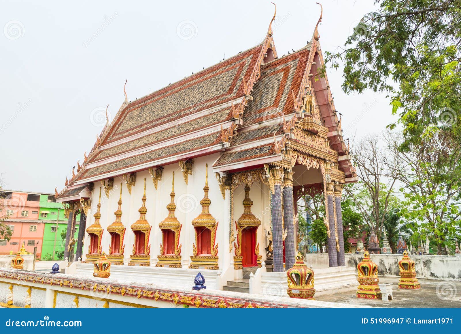 Temple with sky background stock image. Image of buddhist - 51996947