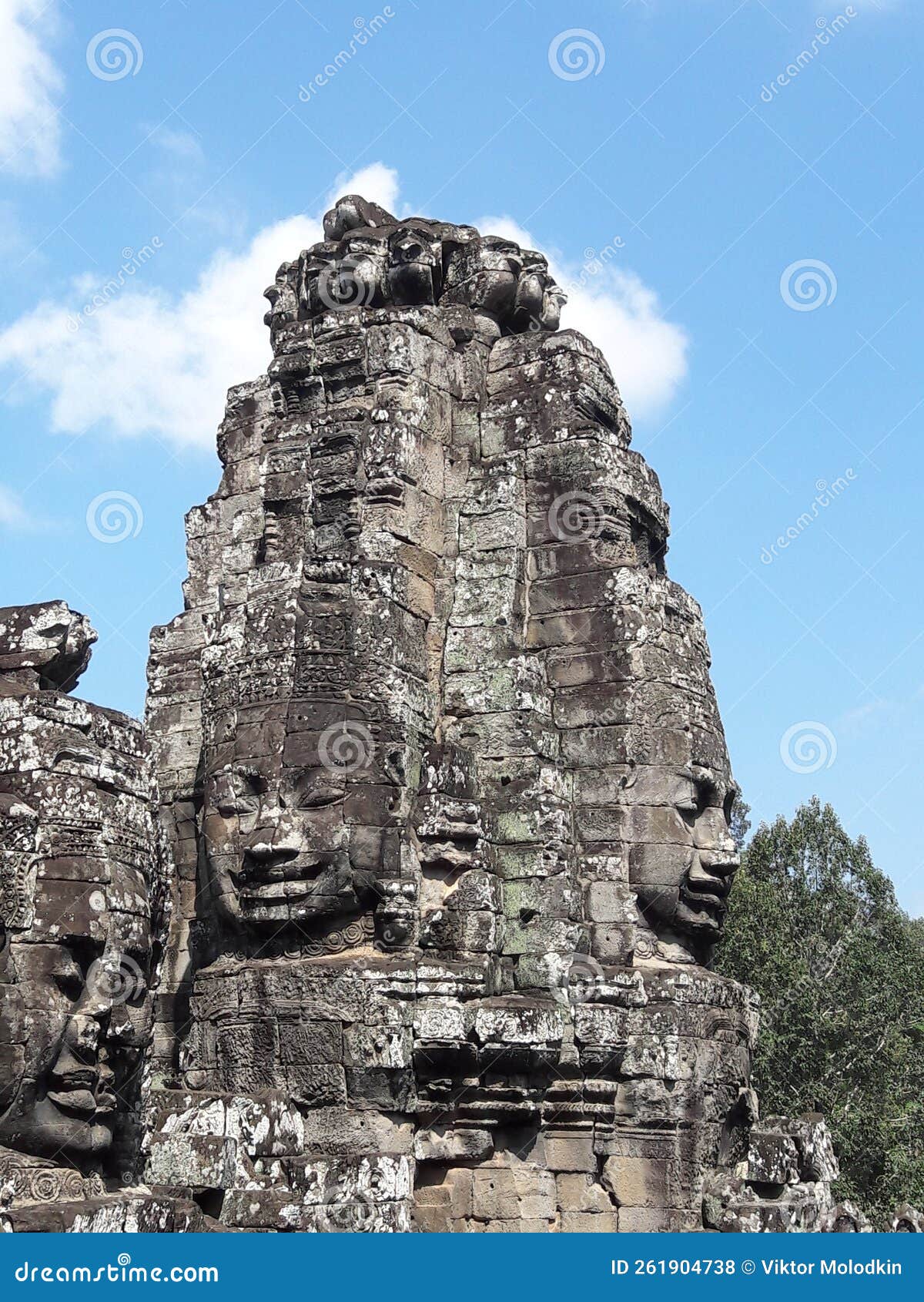 In Temple Some Towers 3 God 4 Faces Stock Photo - Image of faces ...