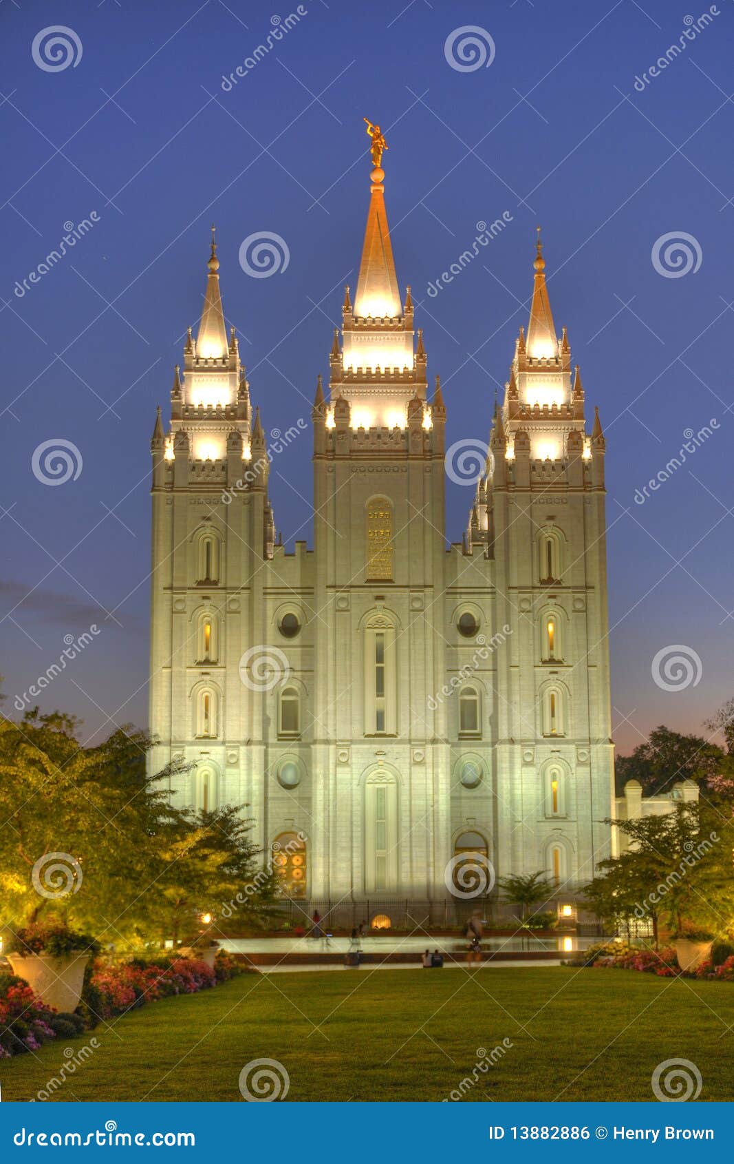 Temple Square stock photo. Image of sunset, mormon, utah - 13882886