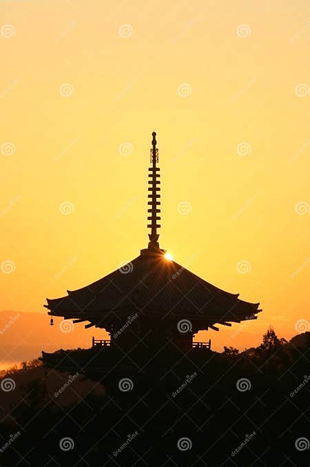 Temple sunrise stock image. Image of buddhism, shikoku - 7857255