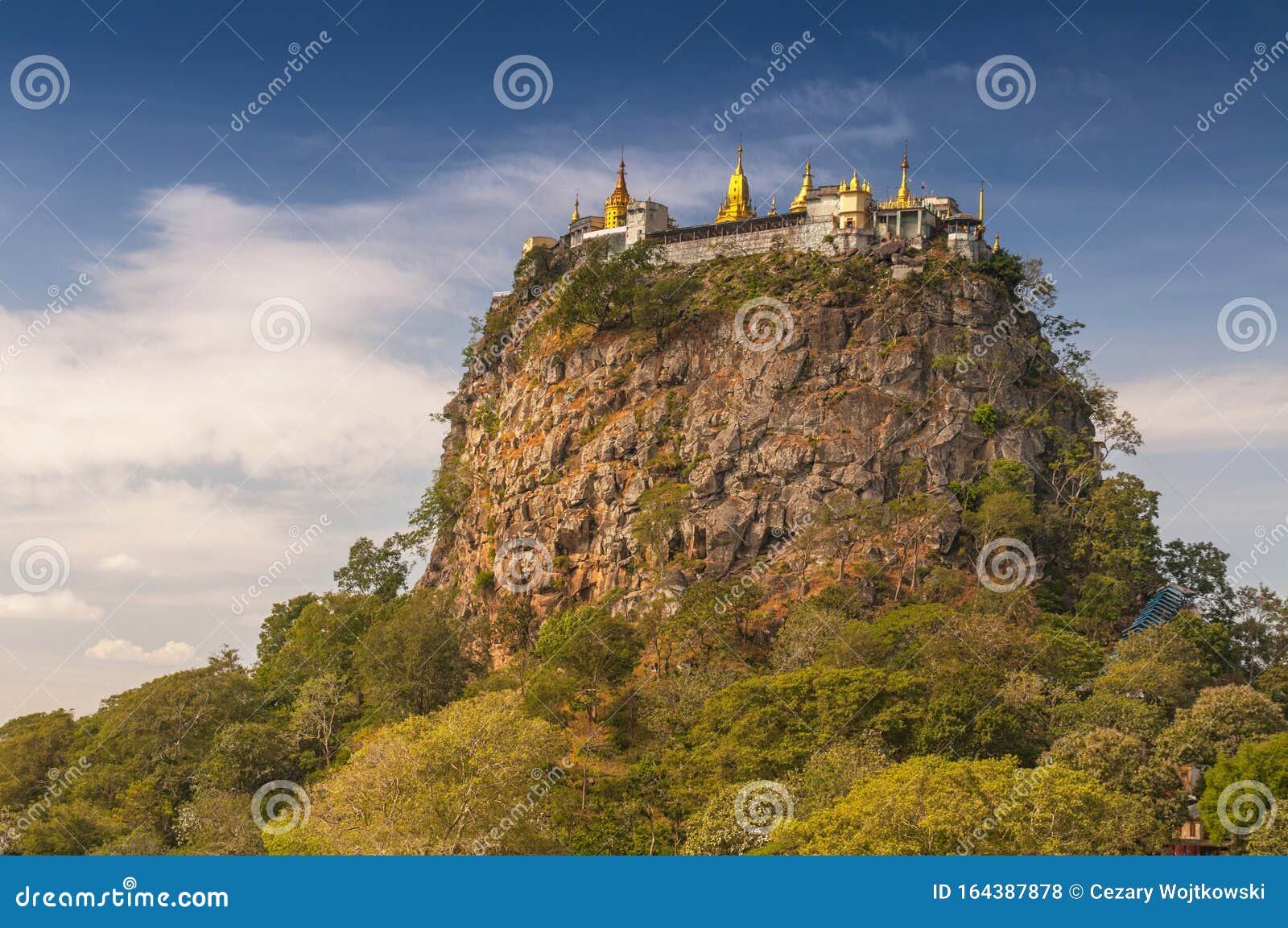 Temple on Top of a Mountain Popa, Mount Popa, Myanmar Burma Stock Photo ...