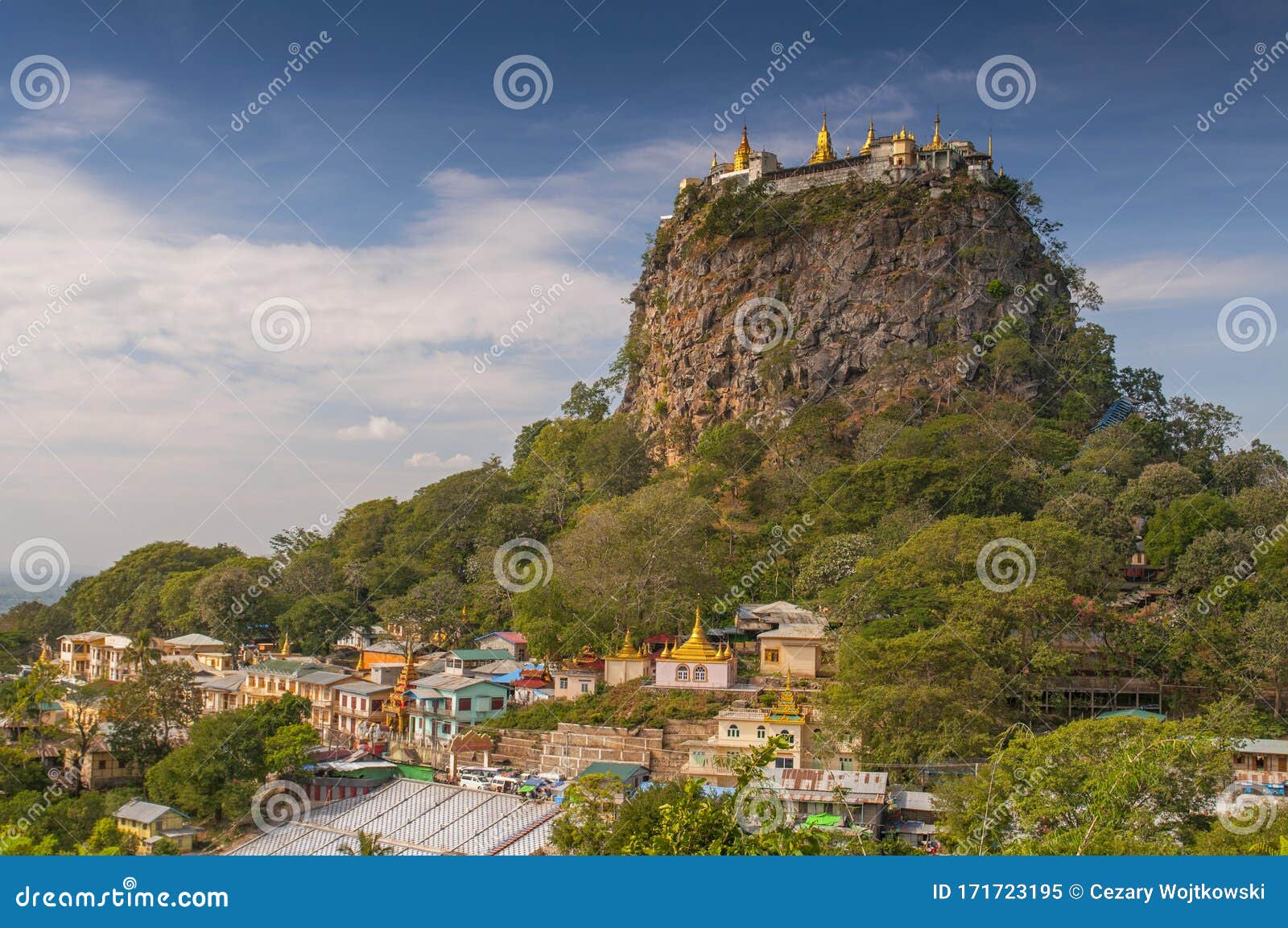 Temple on Top of a Mountain Popa, Mount Popa, MyanmarBurma Stock Image ...