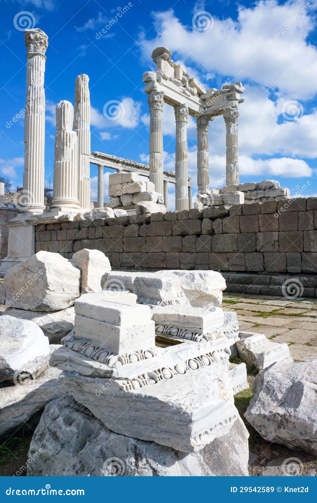 Temple of Trajan Pergamon stock image. Image of pergamon - 29542589