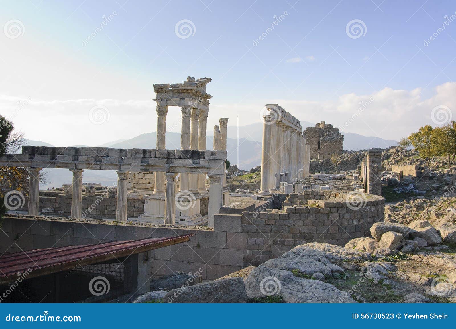 Temple of Trajan in Pergamon Stock Image - Image of travel, tourism ...