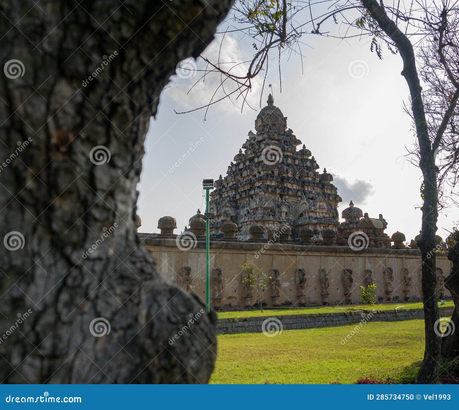 Temple Trees Grass Building Structure Stock Photo - Image of trees ...