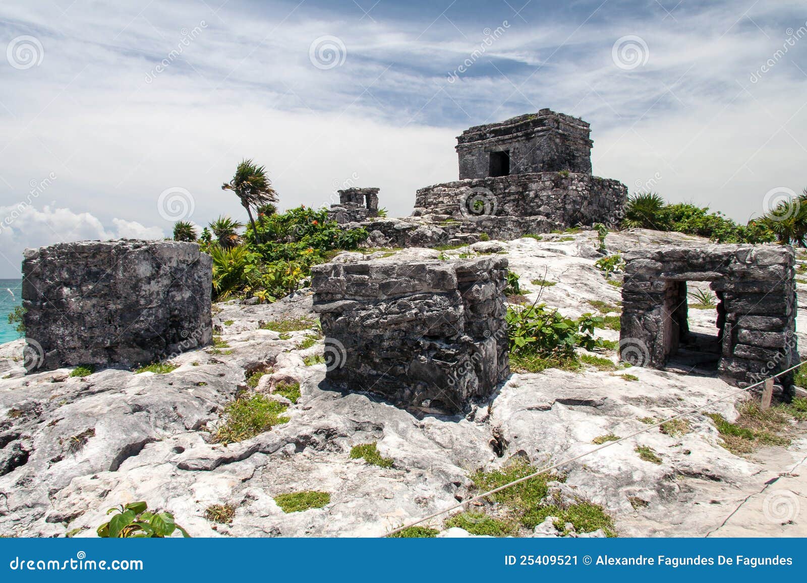 Temple Tulum Mexico stock image. Image of ancient, yucatan - 25409521