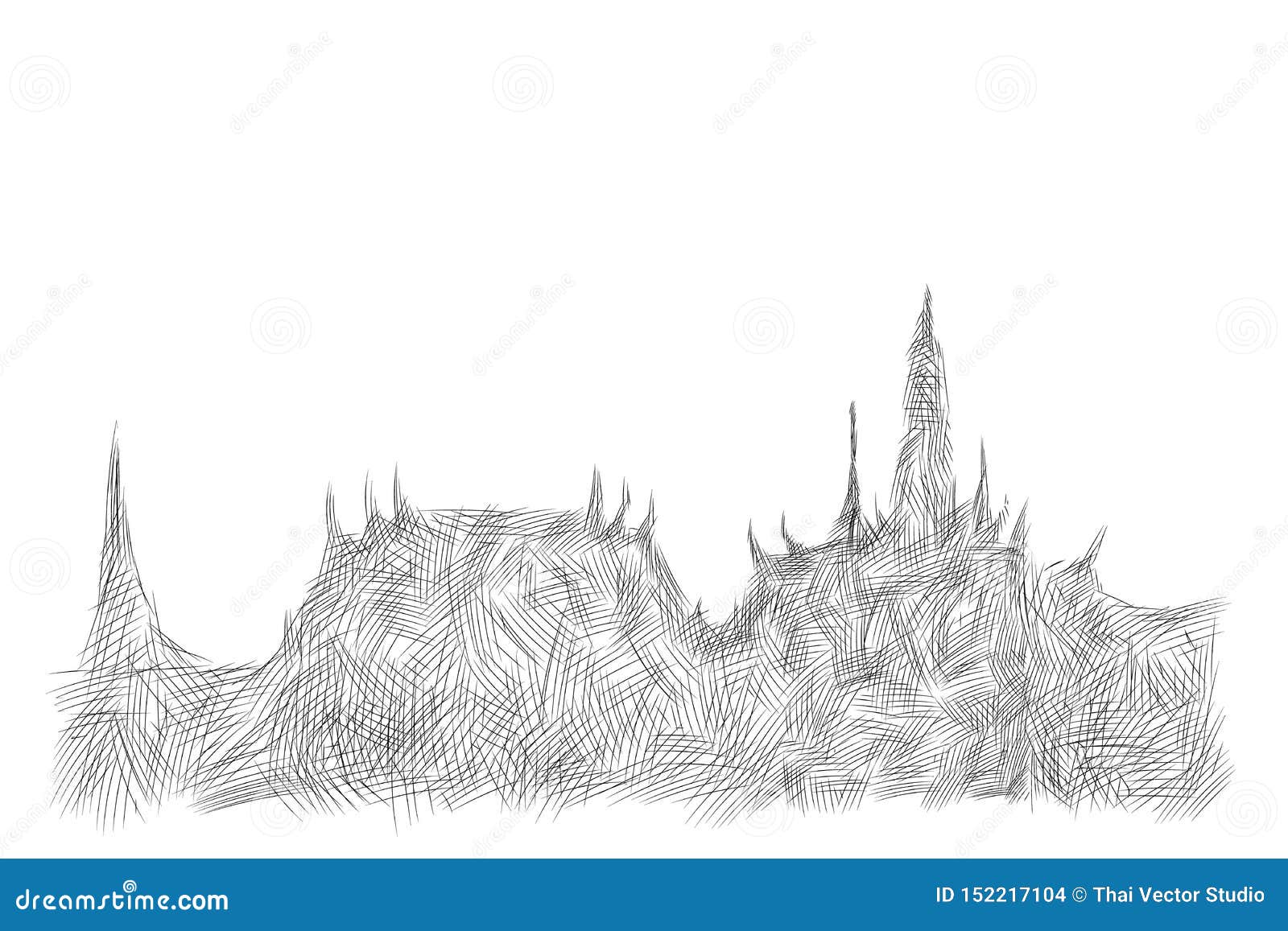 Temple Vector Drawing Contour Style Stock Illustration - Illustration ...