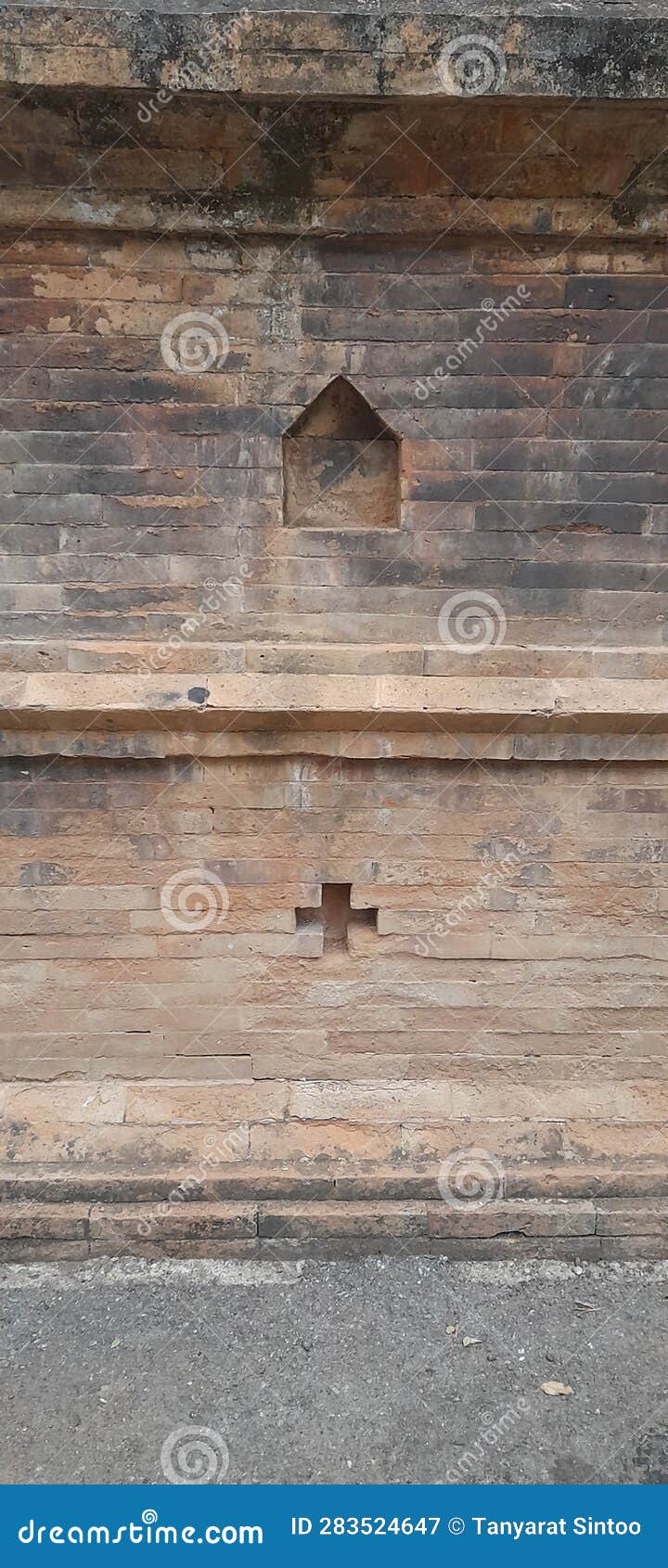 Temple Wall Made of Mon Bricks an Ancient Brick Several Decades Old ...