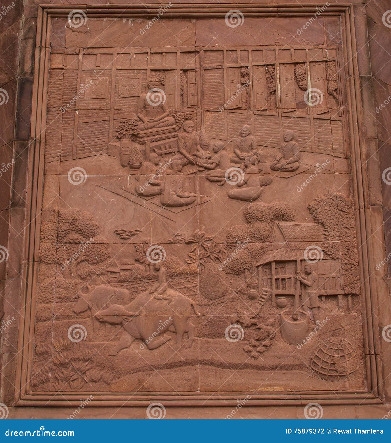 Temple wall stock photo. Image of church, oriental, artistic - 75879372