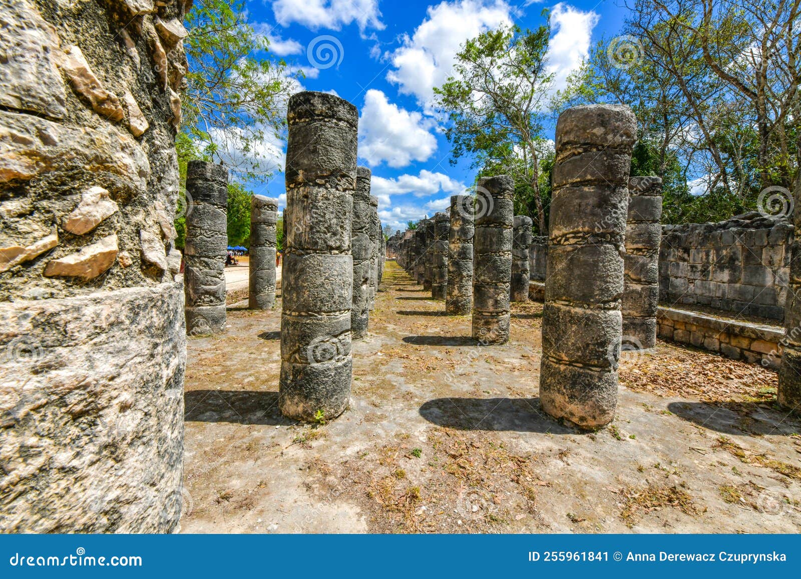 Temple of the Warriors - a Group of the Thousand Columns Stock Image ...