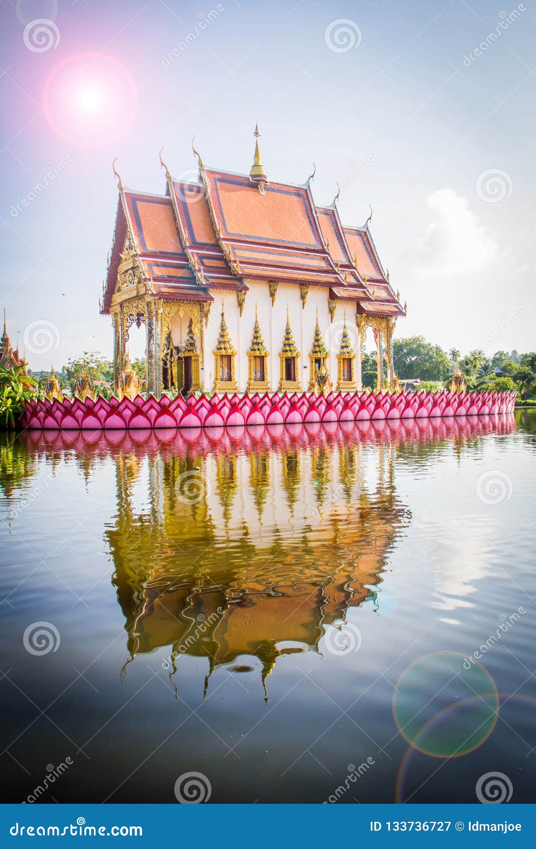 Temple on the water stock image. Image of multi, gold - 133736727