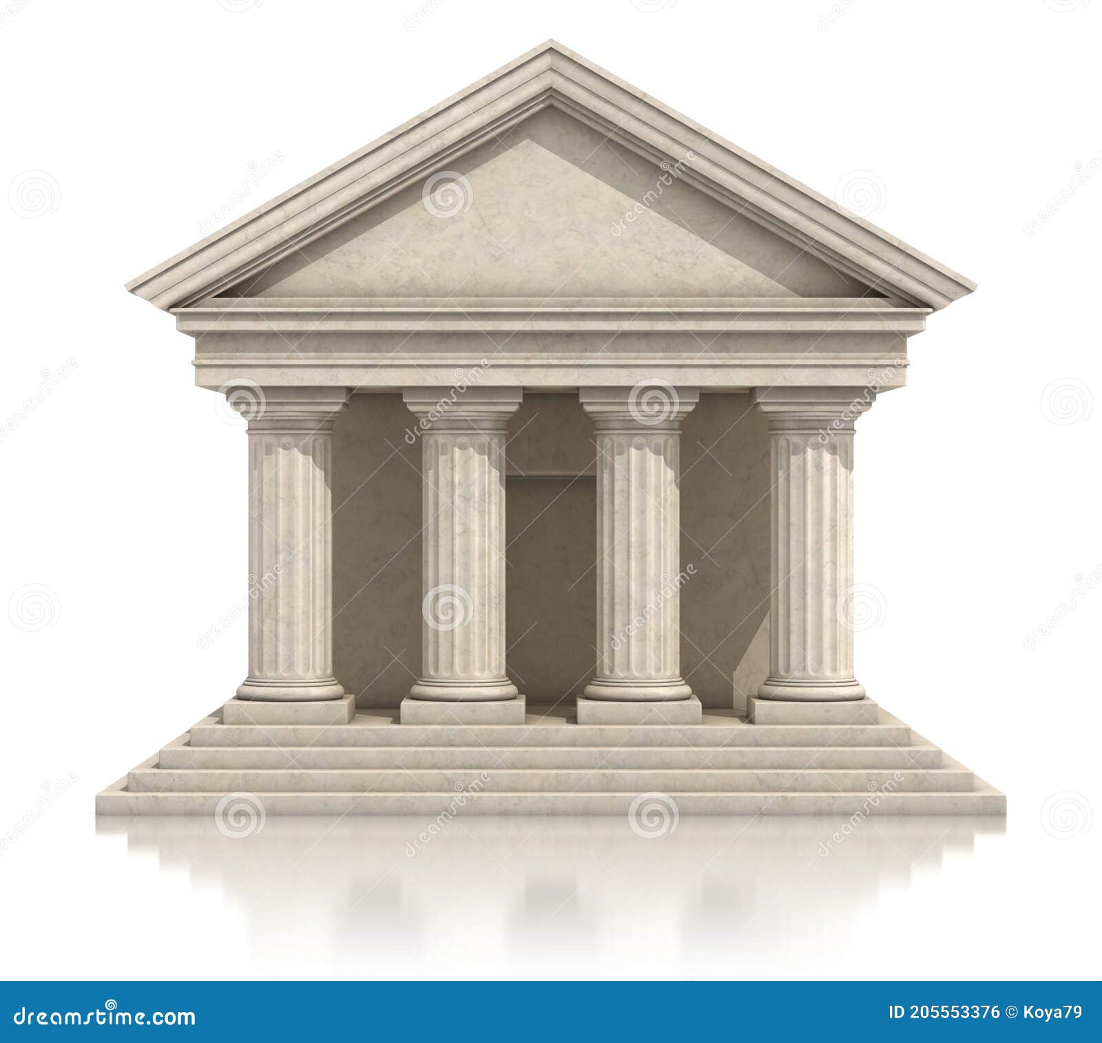 Temple on White Background 3d Icon Stock Illustration - Illustration of ...