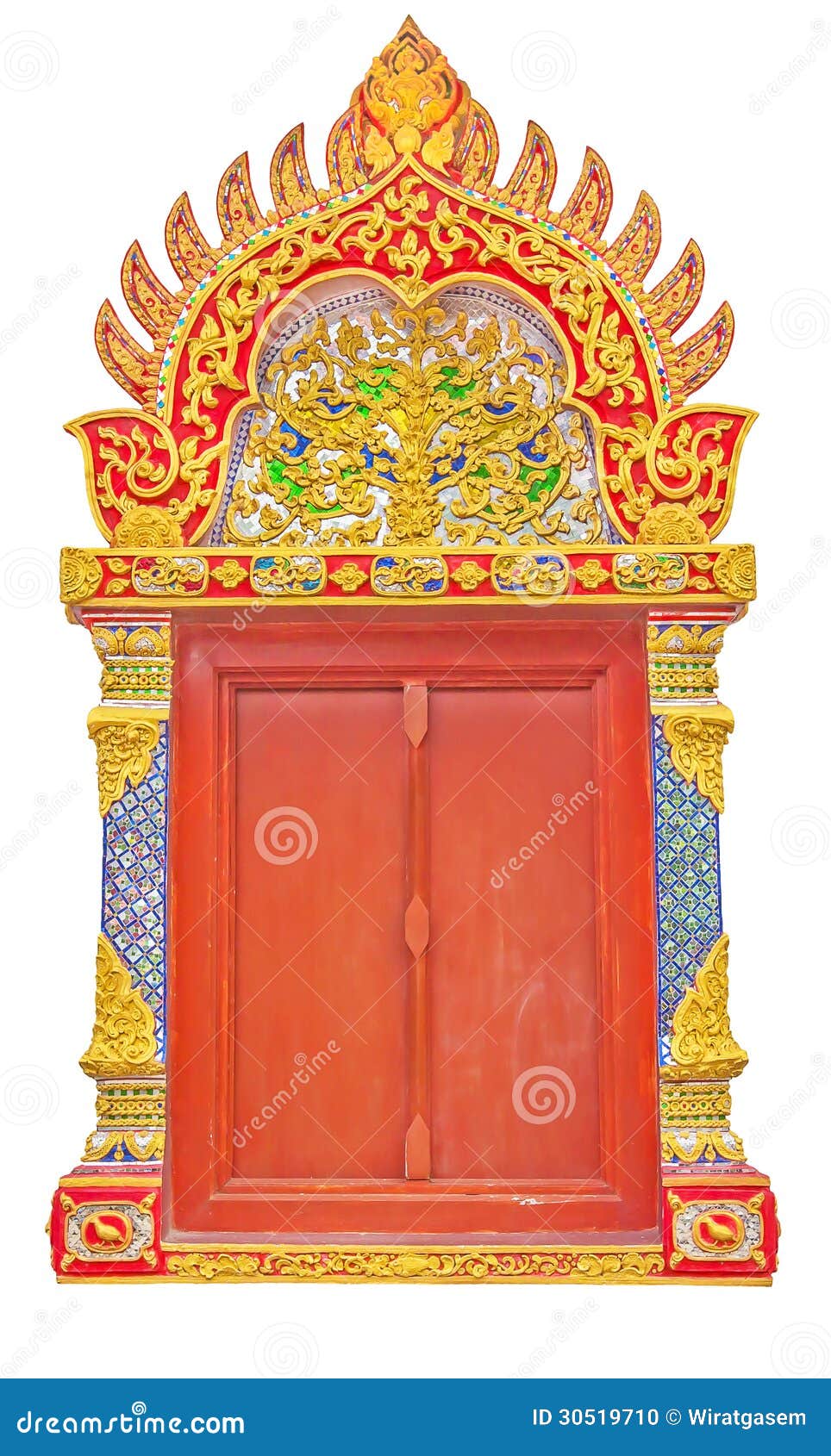 Temple windows of Thai stock photo. Image of delicate - 30519710