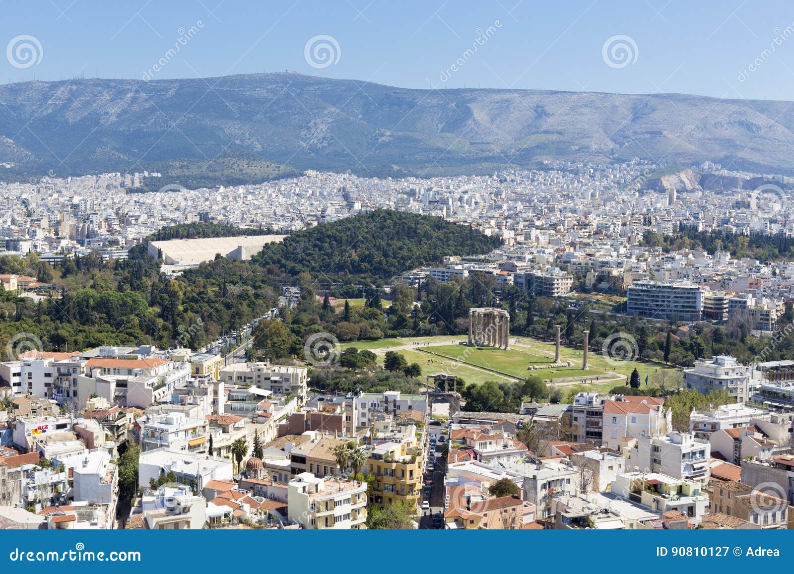 Temple of Zeus and Athens View from Acropolis Editorial Photography ...