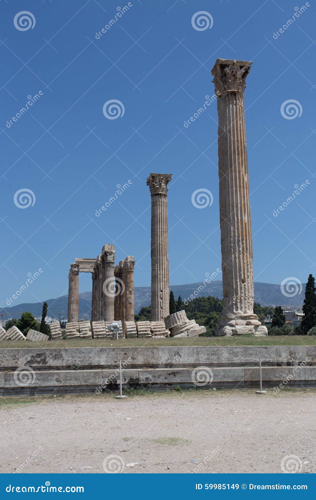 Temple of Zues stock image. Image of greece, stones, columns - 59985149