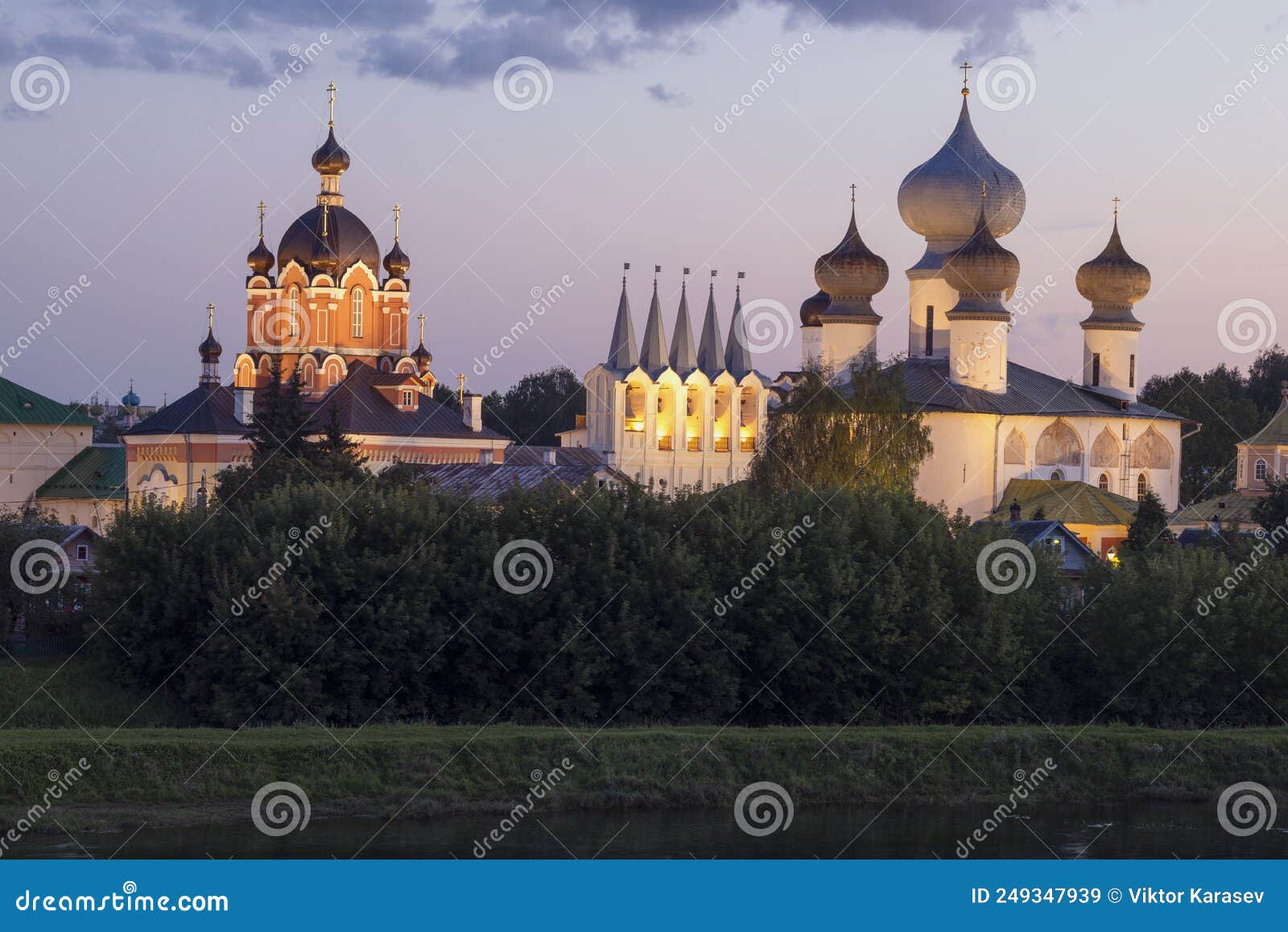 Temples of the Ancient Tikhvin Assumption Monastery Stock Image - Image ...