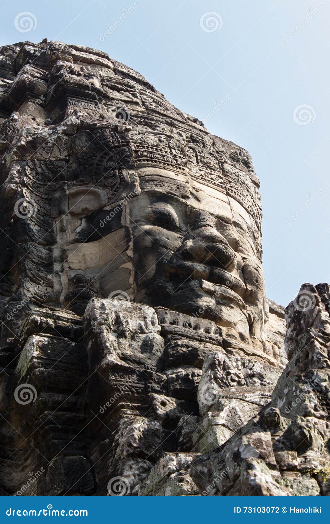 Temples of Angkor - Faces of Bayon Temple Stock Photo - Image of head ...