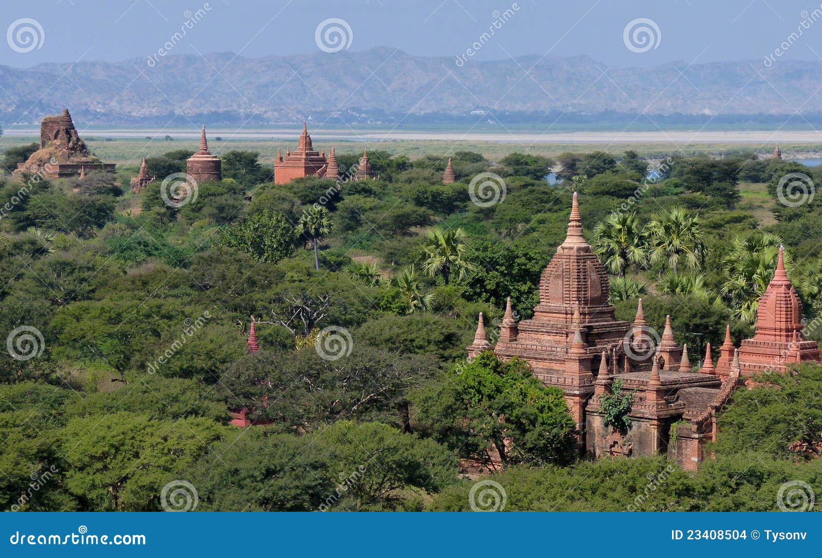 Temples in Bagan Myanmar (Burma) Stock Photo - Image of pray, plains ...