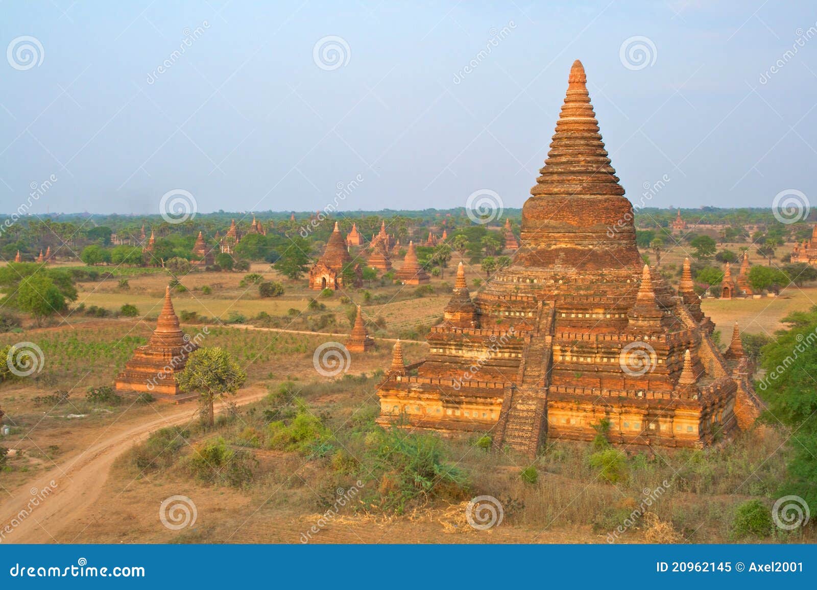 The Temples of Bagan at Sunrise, Myanmar (Burma) Stock Image - Image of ...