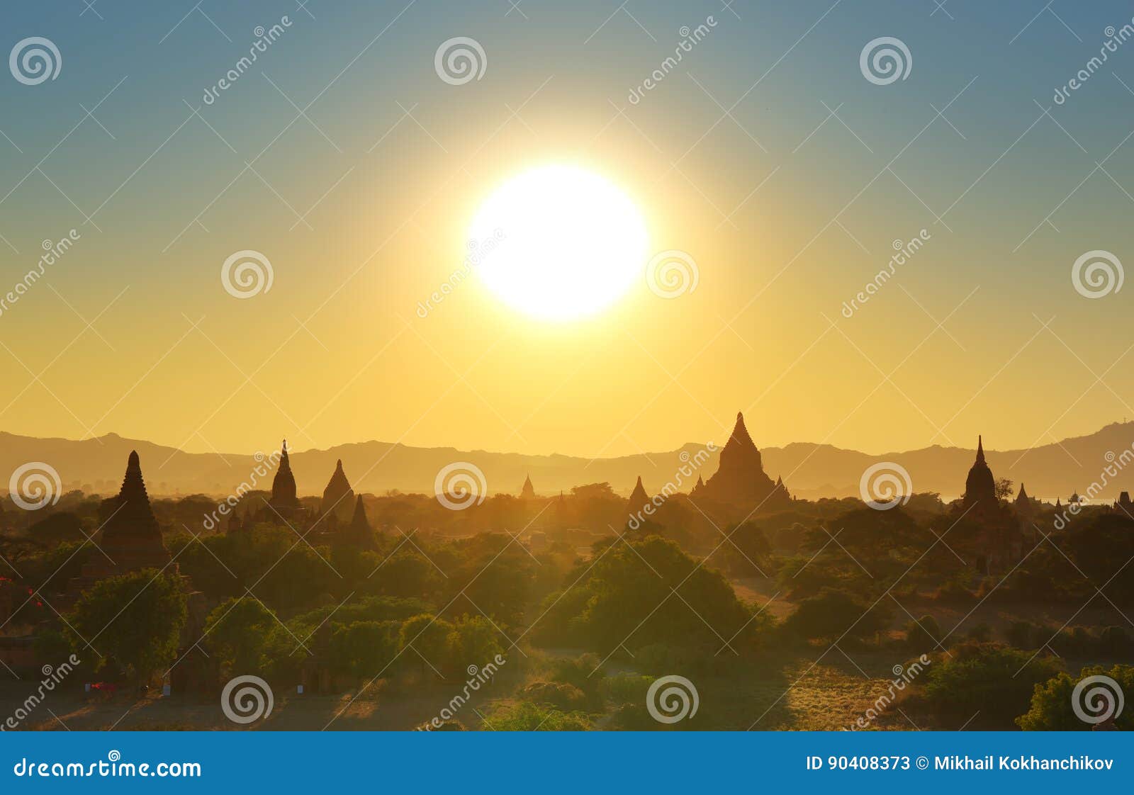 Bagan. Sunset At Bagan Myanmar Stock Photography | CartoonDealer.com ...