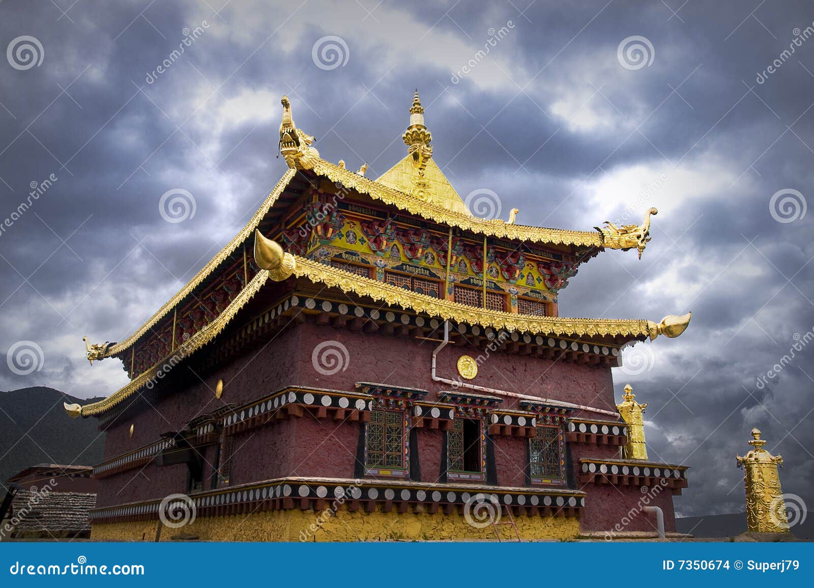 Temples in Tibet stock photo. Image of times, aureate - 7350674