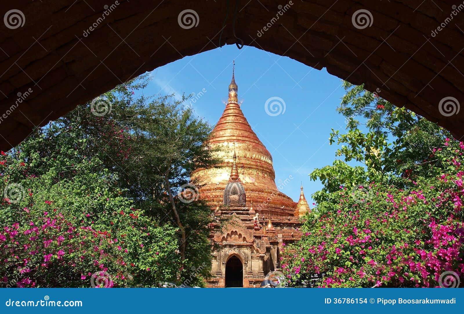 Templo Budista, Pagode De Dhammayazika, Bagan, Myanmar (Burma). Foto de Stock - Imagem de ...
