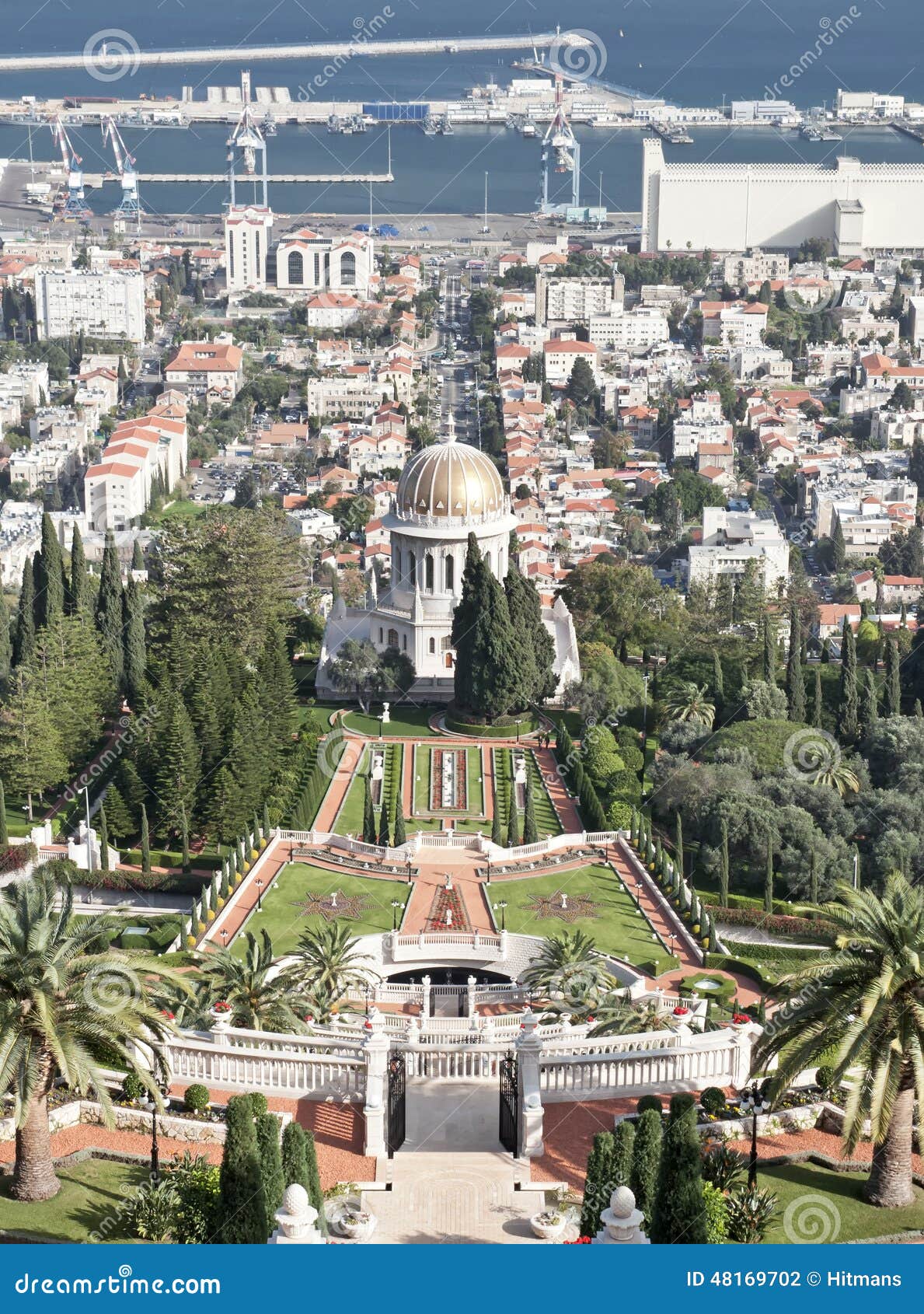 Templo De Bahai Y Ciudad De Haifa, Israel Foto de archivo - Imagen de ...