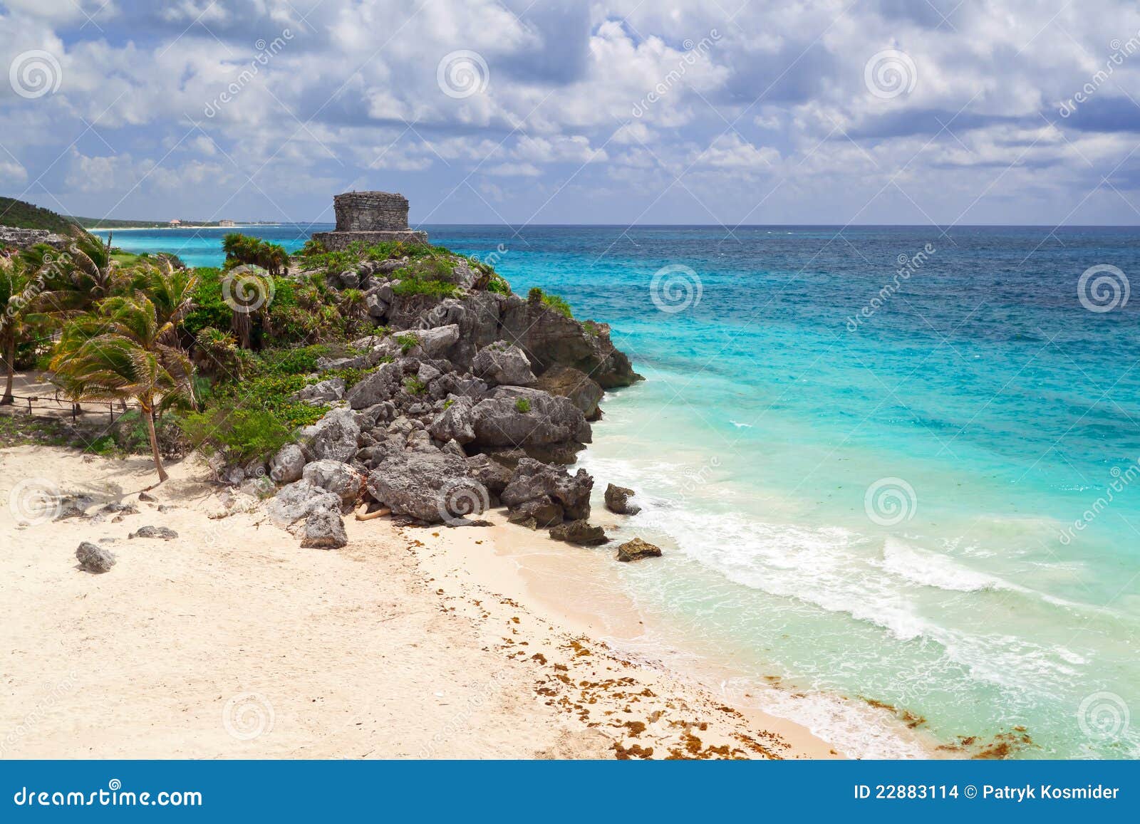 Templo De Ruinas Maya En La Playa Foto de archivo - Imagen de belleza ...