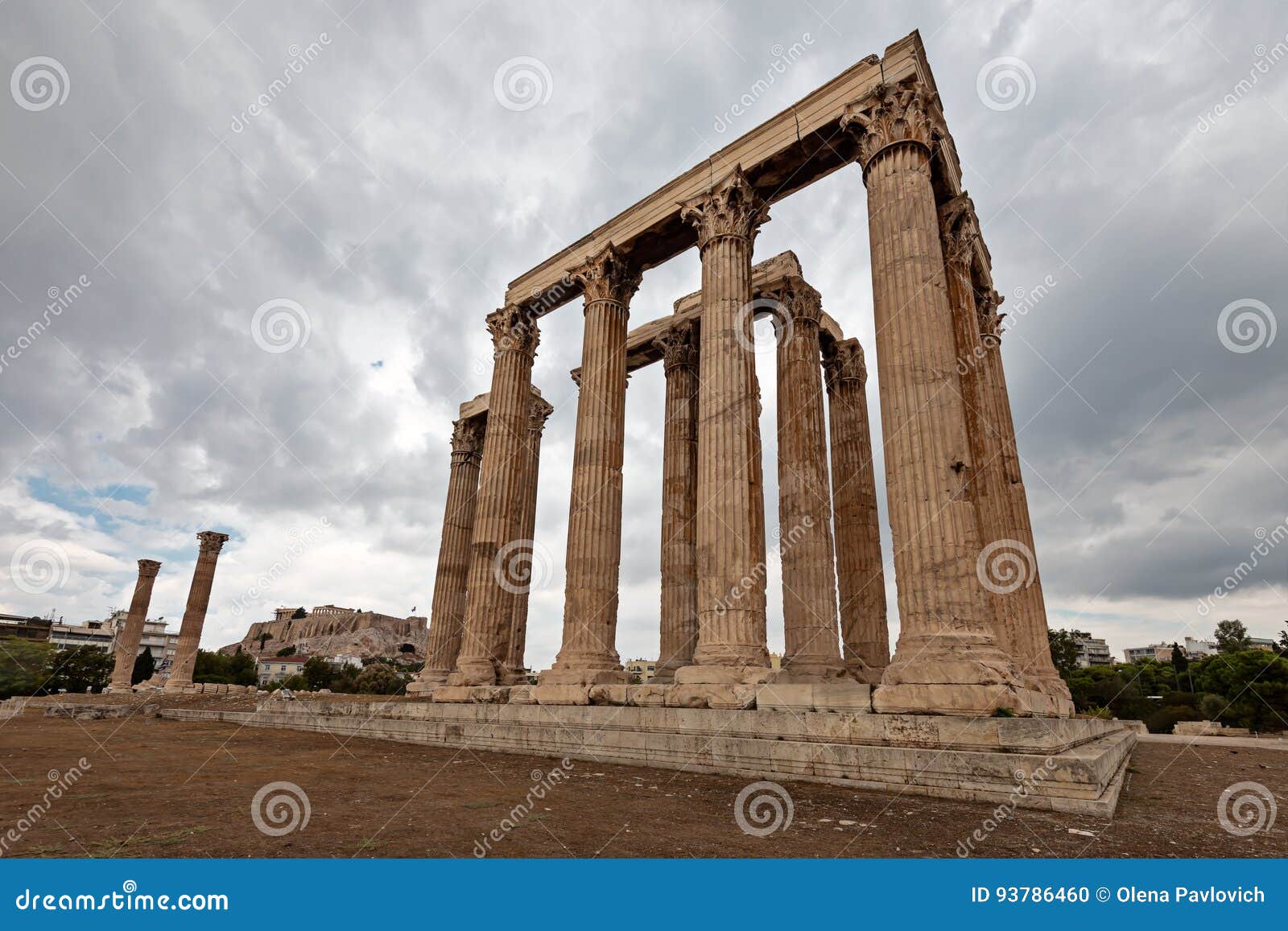 Templo De Zeus En La Atenas Foto de archivo - Imagen de atenas, grecia ...