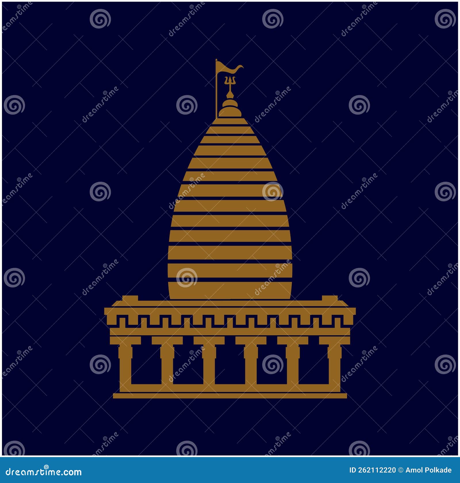 Templul Lui Vaidyanath Lord Shiva Stock Vector - Ilustrare din antic ...