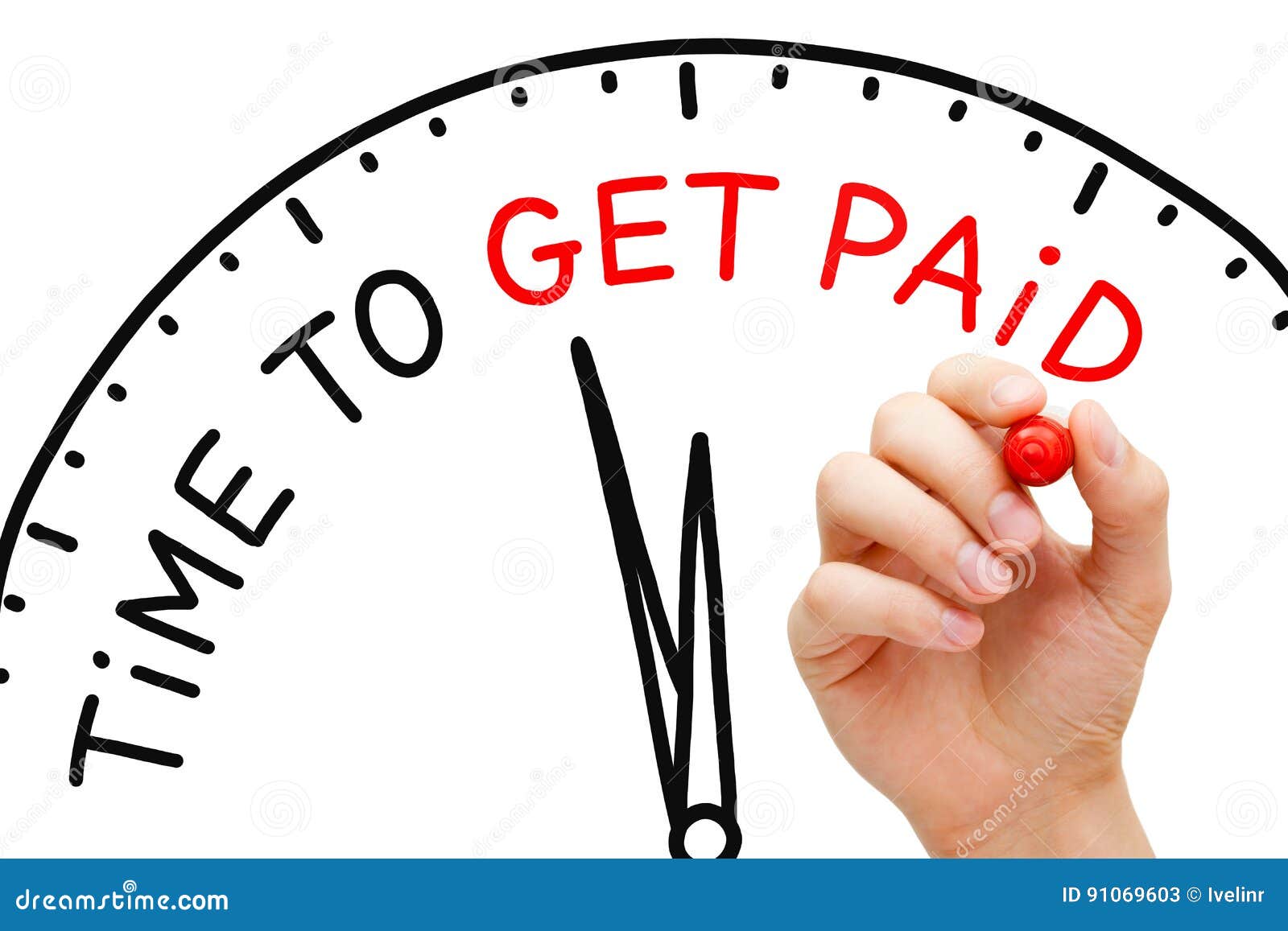 Tempo di ottenere pagato immagine stock. Immagine di stipendio - 91069603
