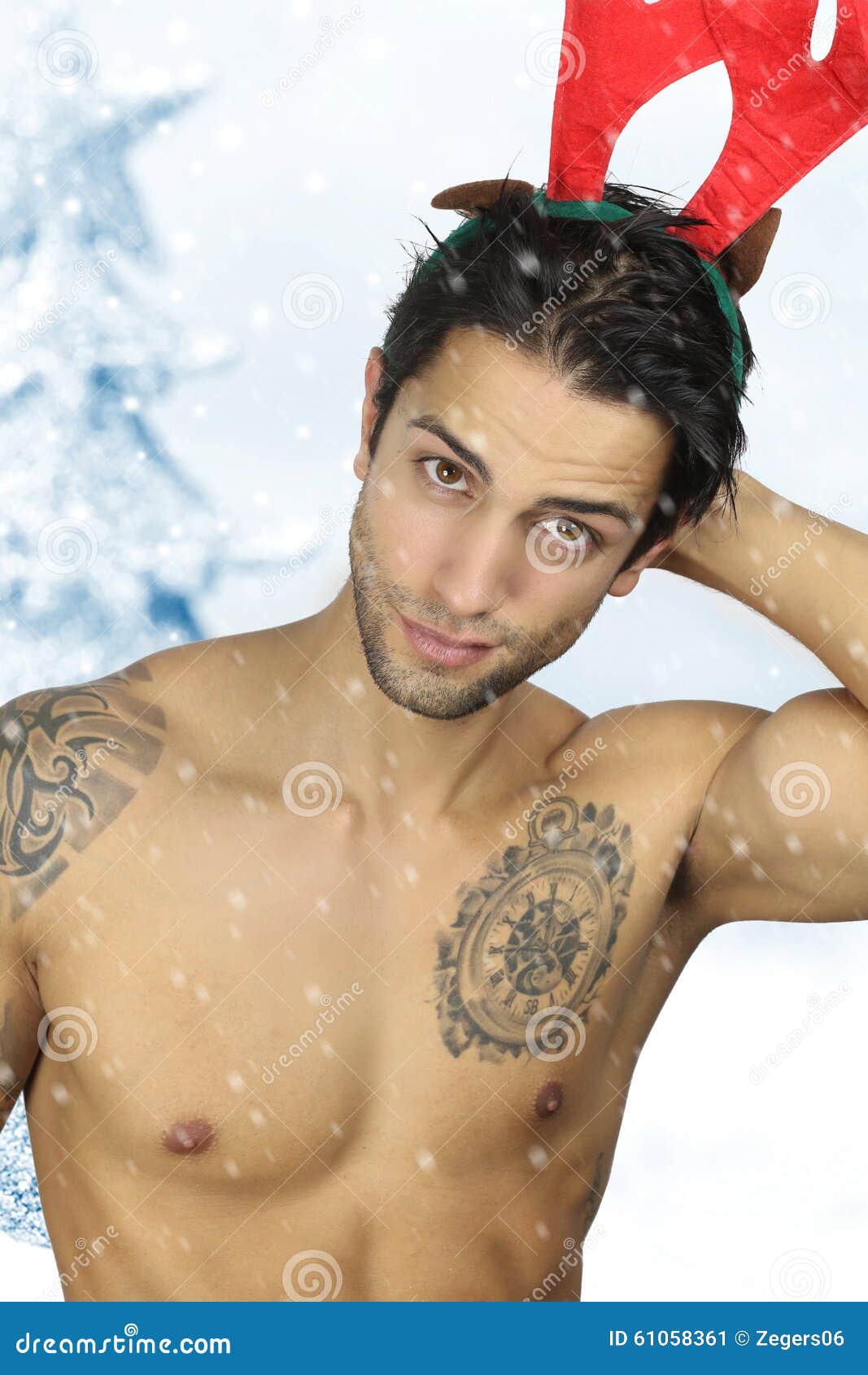 Tempo Do Natal - Homem "sexy" Imagem de Stock - Imagem de muscular ...