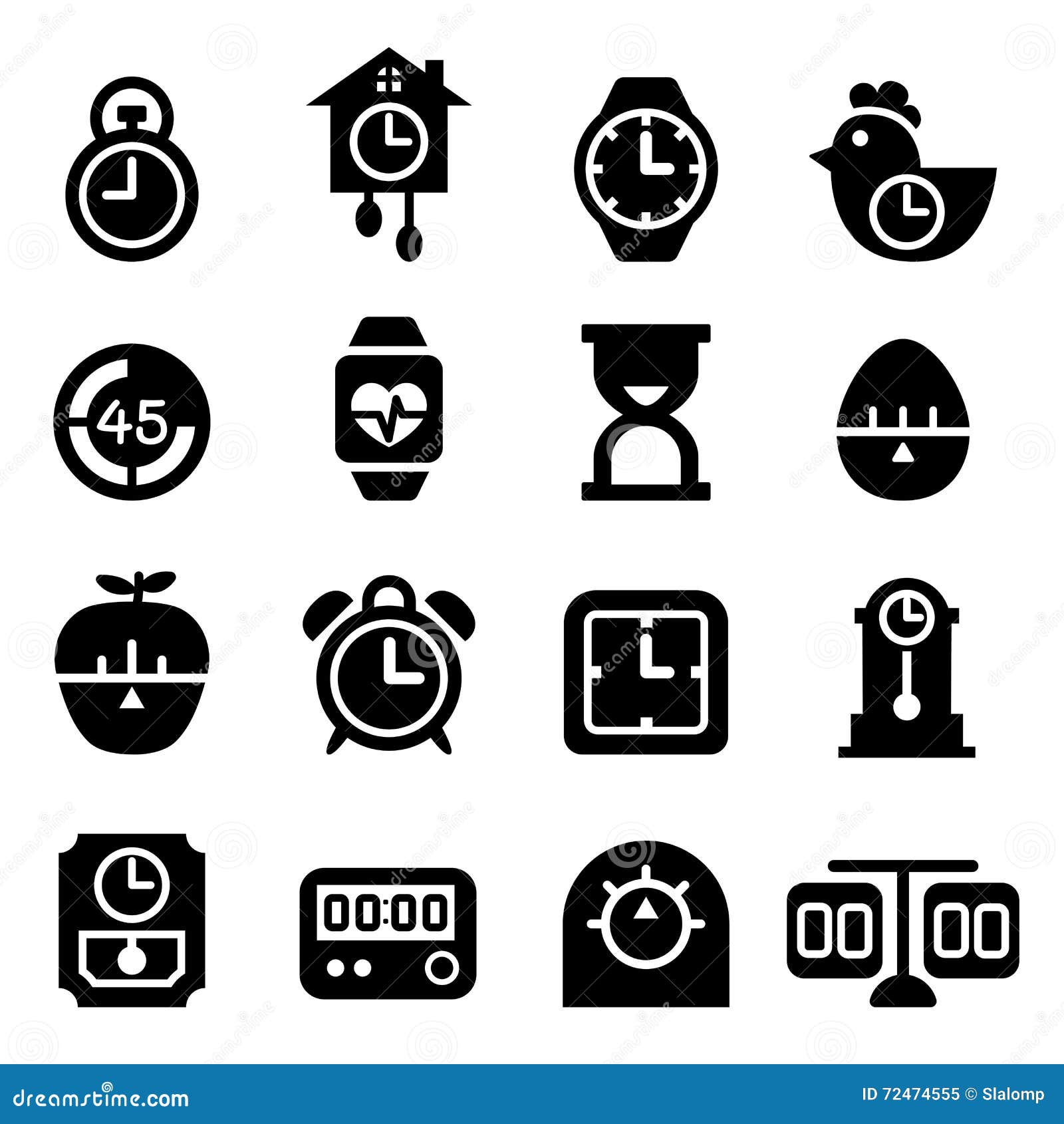 Tempo Ed Icona Dell'orologio Illustrazione di Stock - Illustrazione di ...