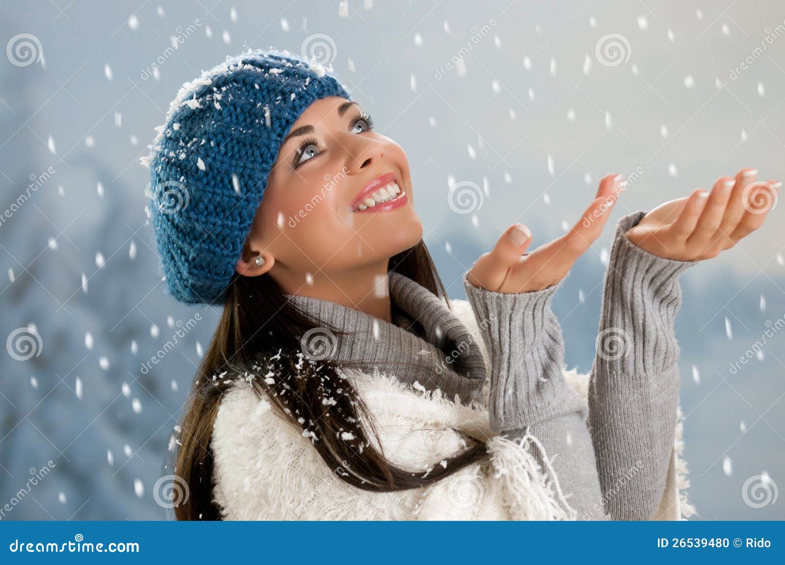 Tempo nevando no inverno foto de stock. Imagem de olhar - 26539480