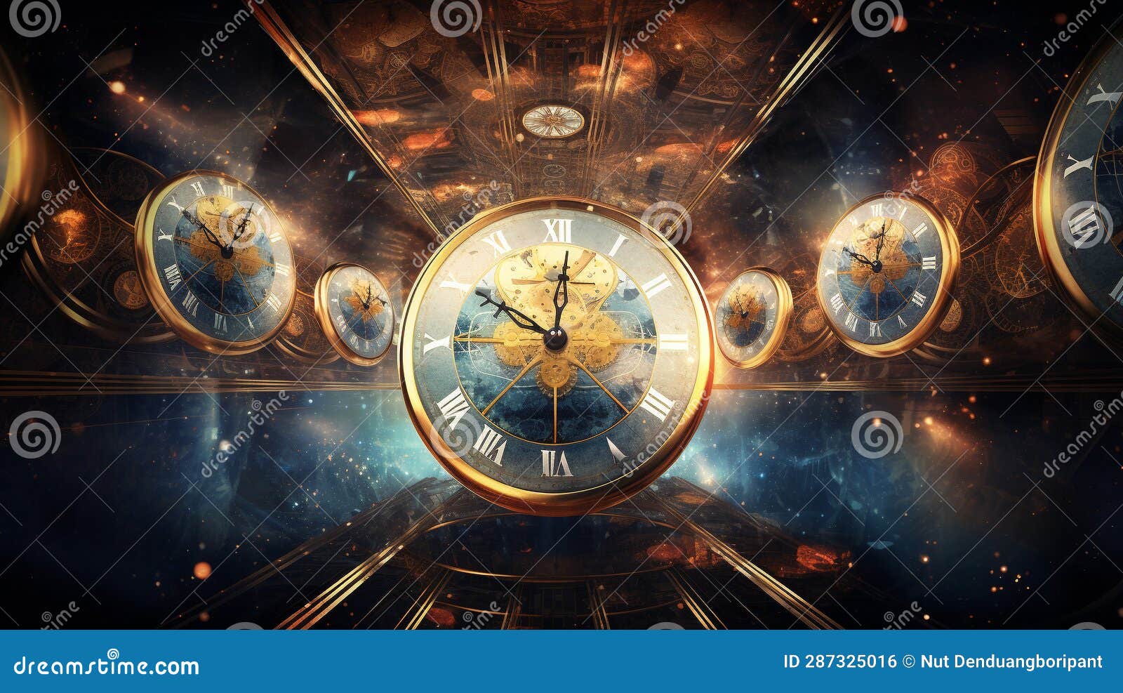 Temporal Convergence: Time-Warping Kaleidoscope Stock Illustration ...