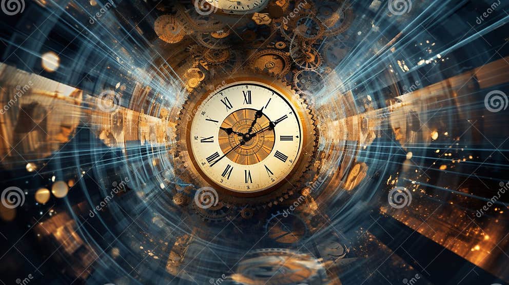 Temporal Convergence: Time-Warping Kaleidoscope Stock Image - Image of ...