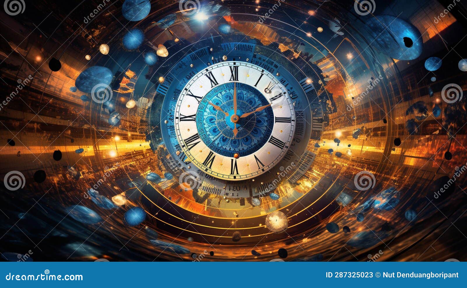 Temporal Convergence: Time-Warping Kaleidoscope Stock Image - Image of ...