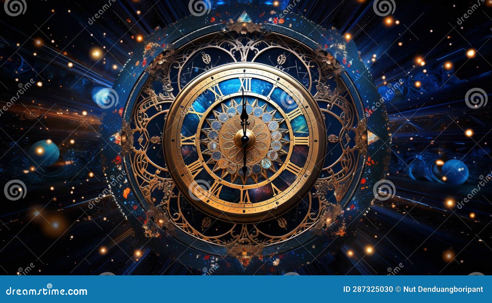 Temporal Convergence: Time-Warping Kaleidoscope Stock Illustration ...