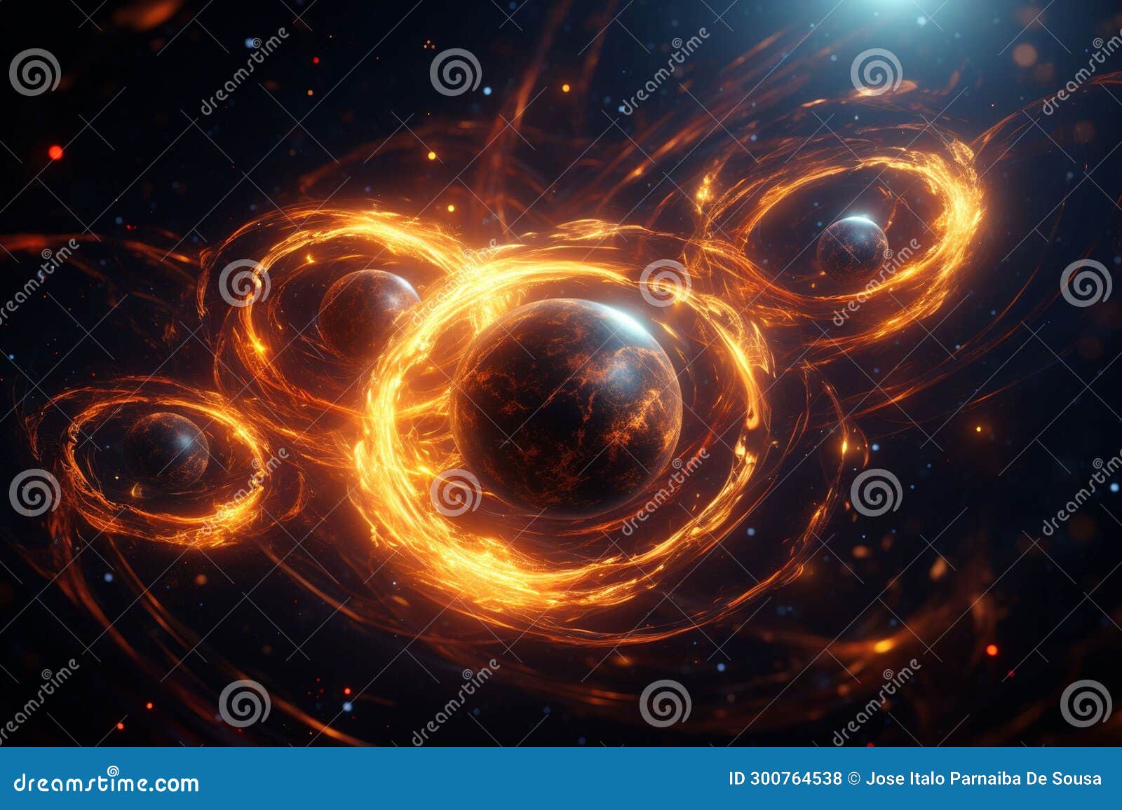 Temporal Currents Intertwining with Celestial Stock Illustration ...