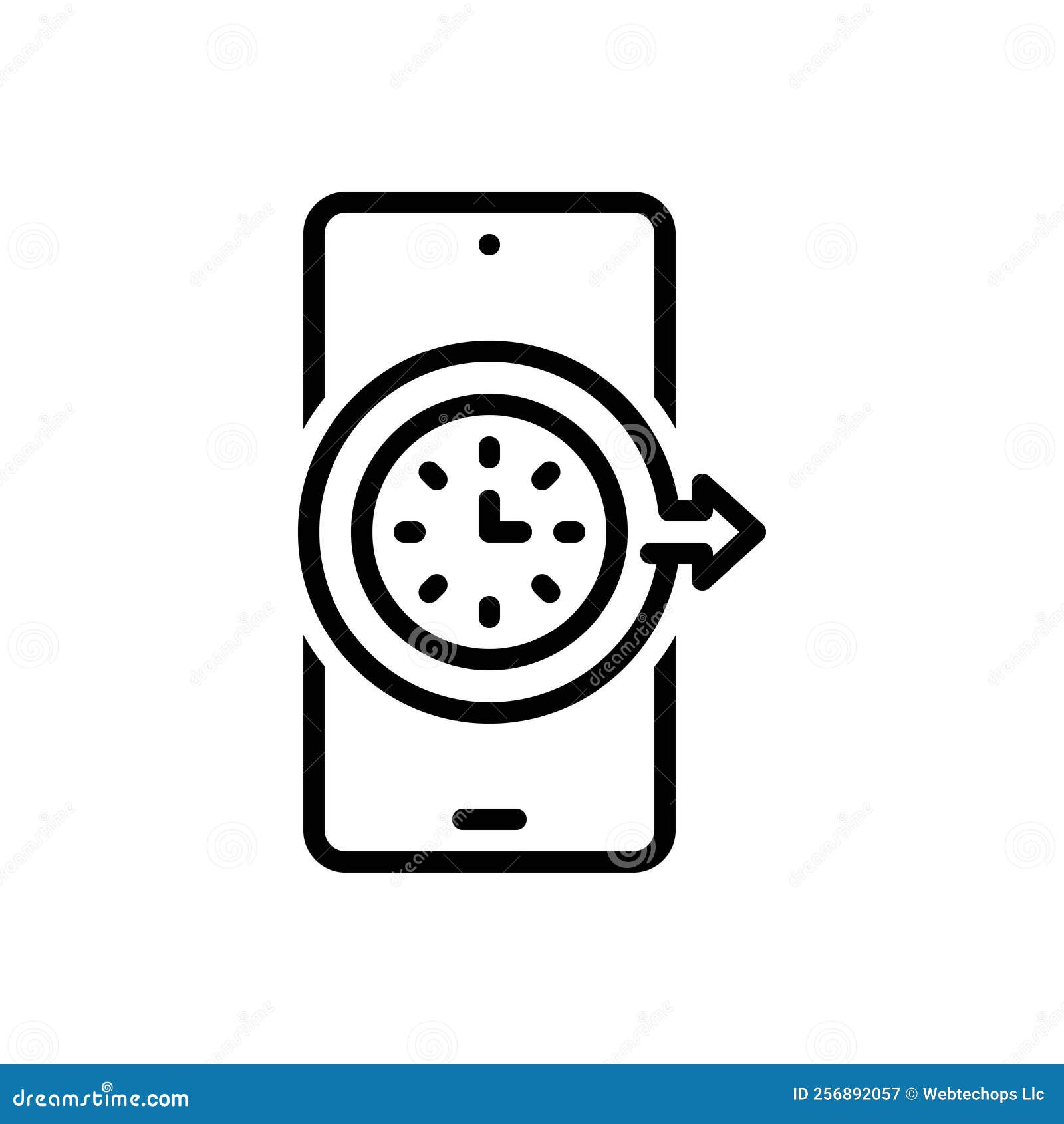 Black Line Icon for Temporal, Timer and Clock Stock Vector ...