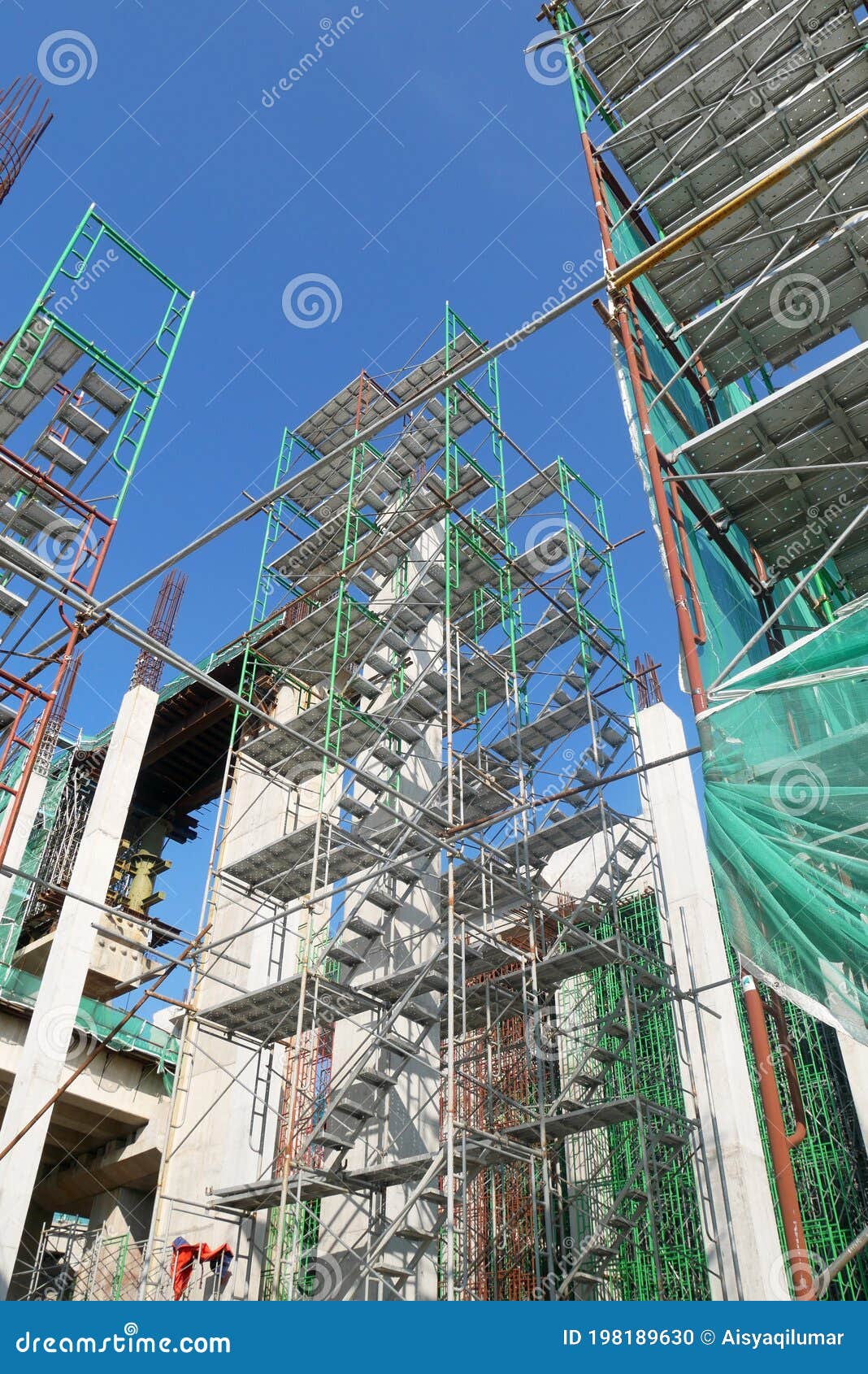Temporary Access and Metal Staircase Made from Staging, Scaffolding and ...