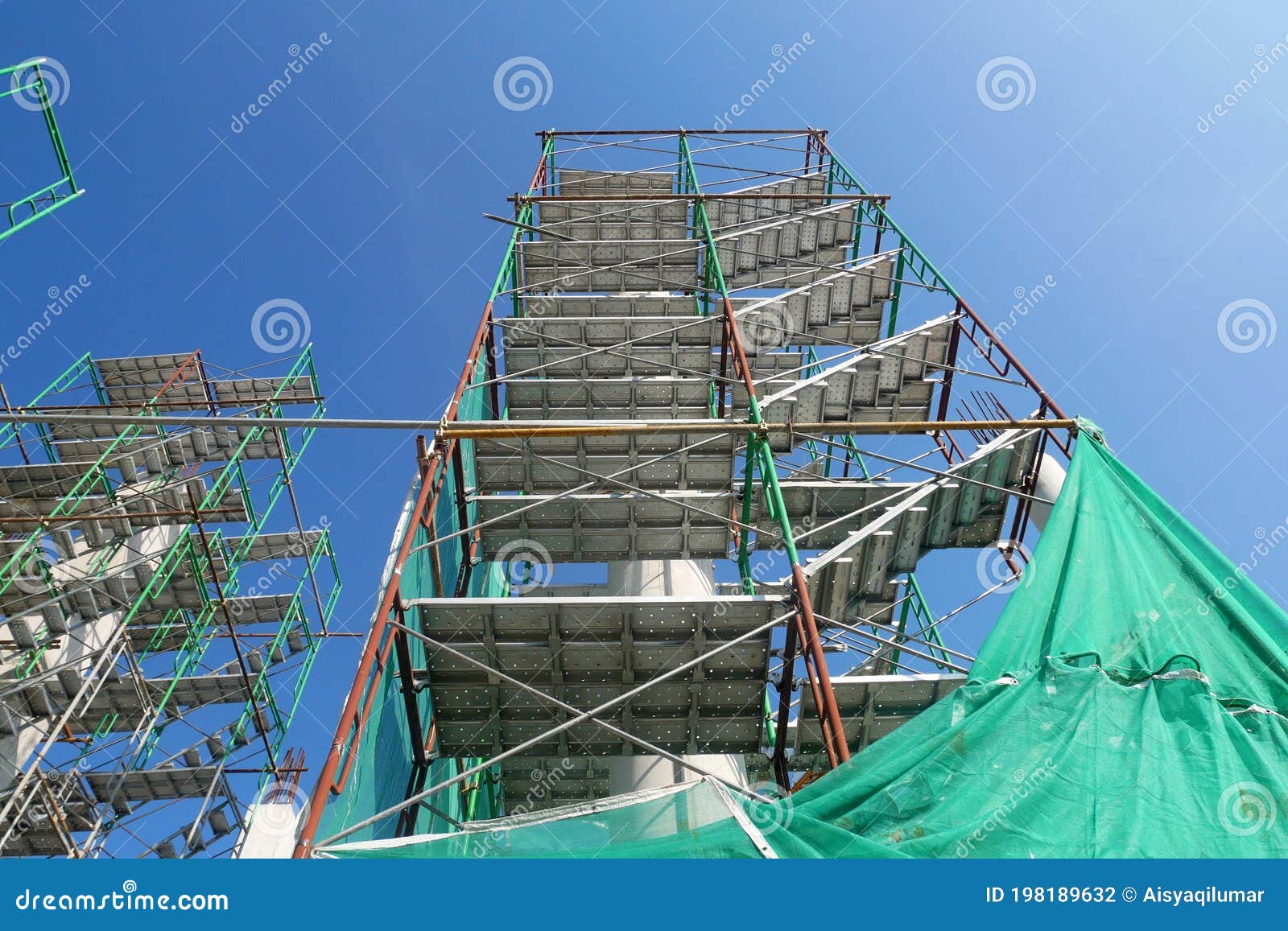 Temporary Access and Metal Staircase Made from Staging, Scaffolding and ...