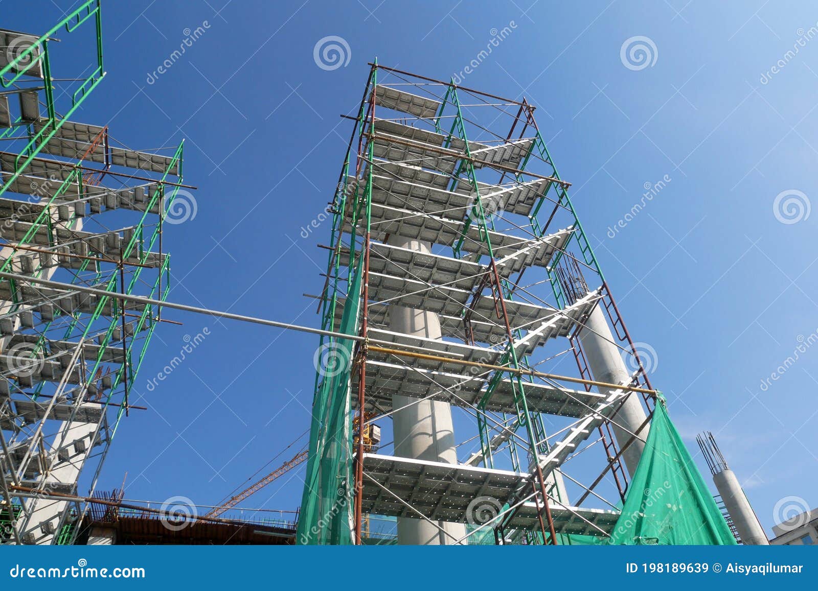 Temporary Access and Metal Staircase Made from Staging, Scaffolding and ...