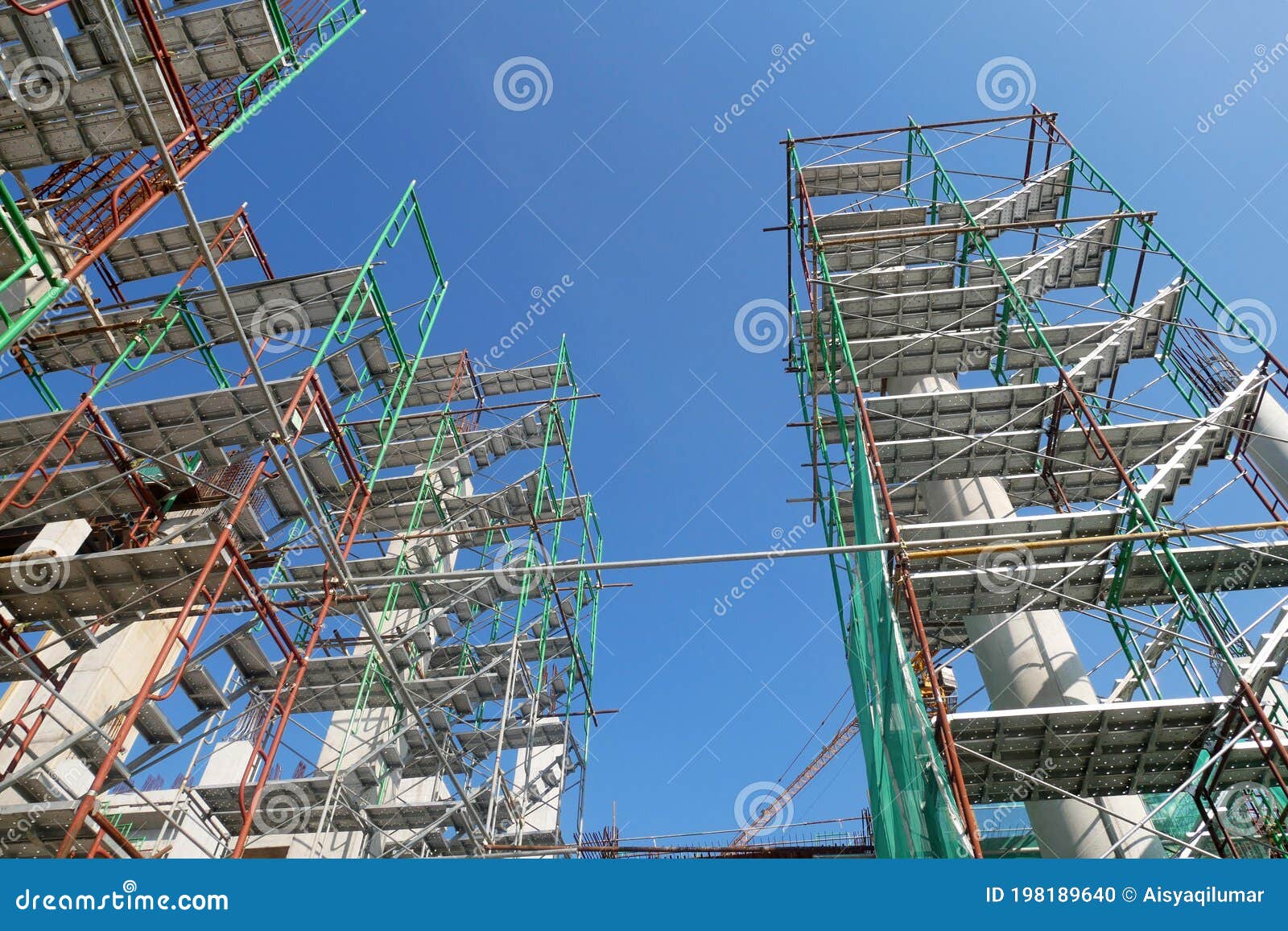 Temporary Access and Metal Staircase Made from Staging, Scaffolding and ...