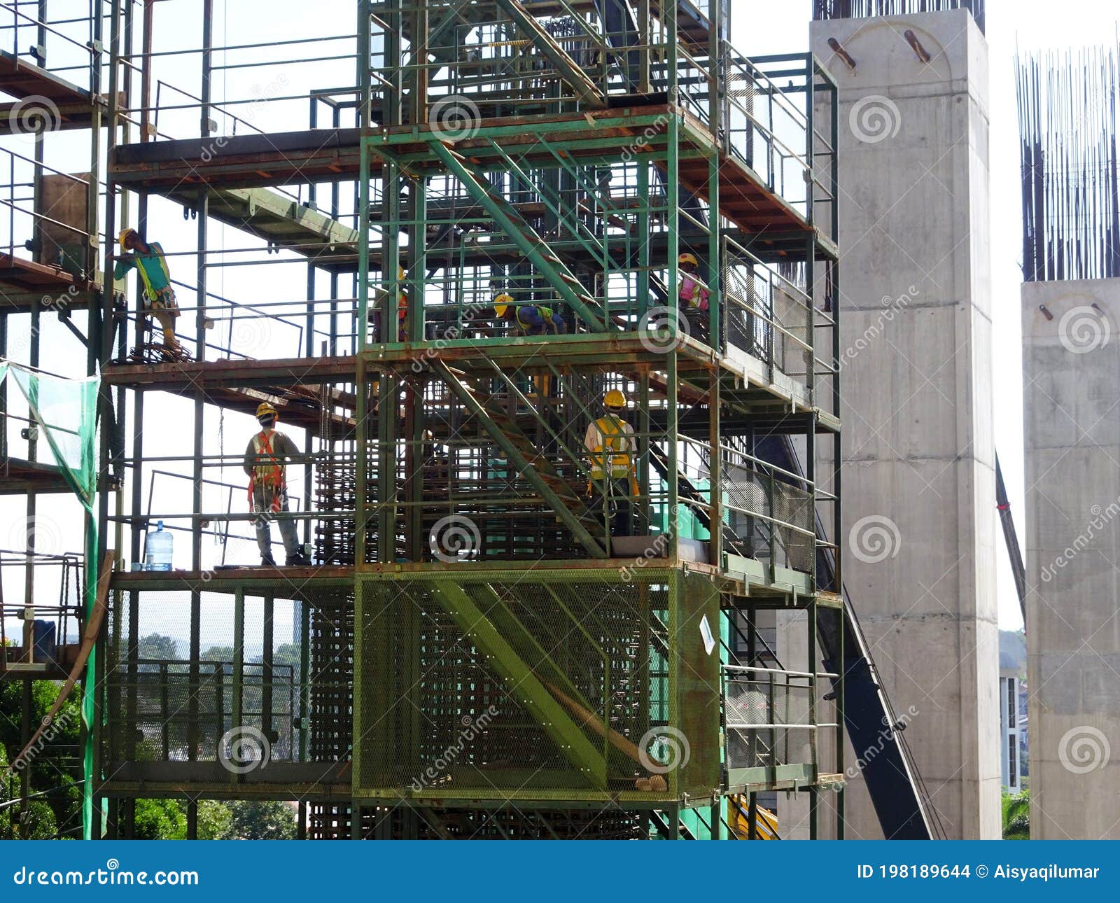 Temporary Access and Metal Staircase Made from Staging, Scaffolding and ...